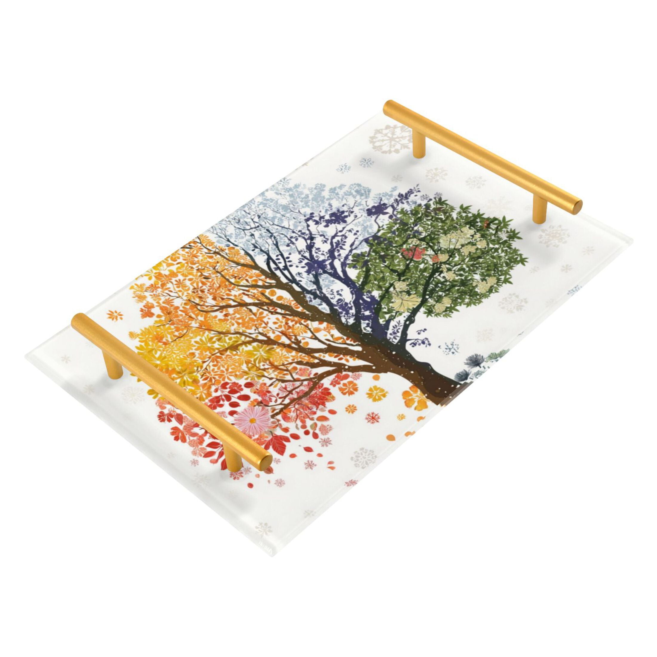 Bath Accessories Sets Single Print Decorative Tray With Handle For Home ...