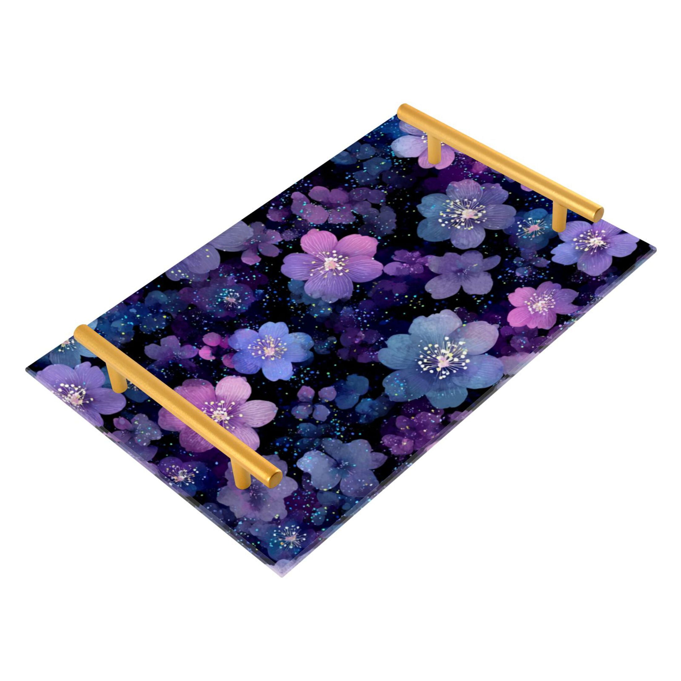 Bath Accessories Sets Single Print Decorative Tray With Handle For Home ...