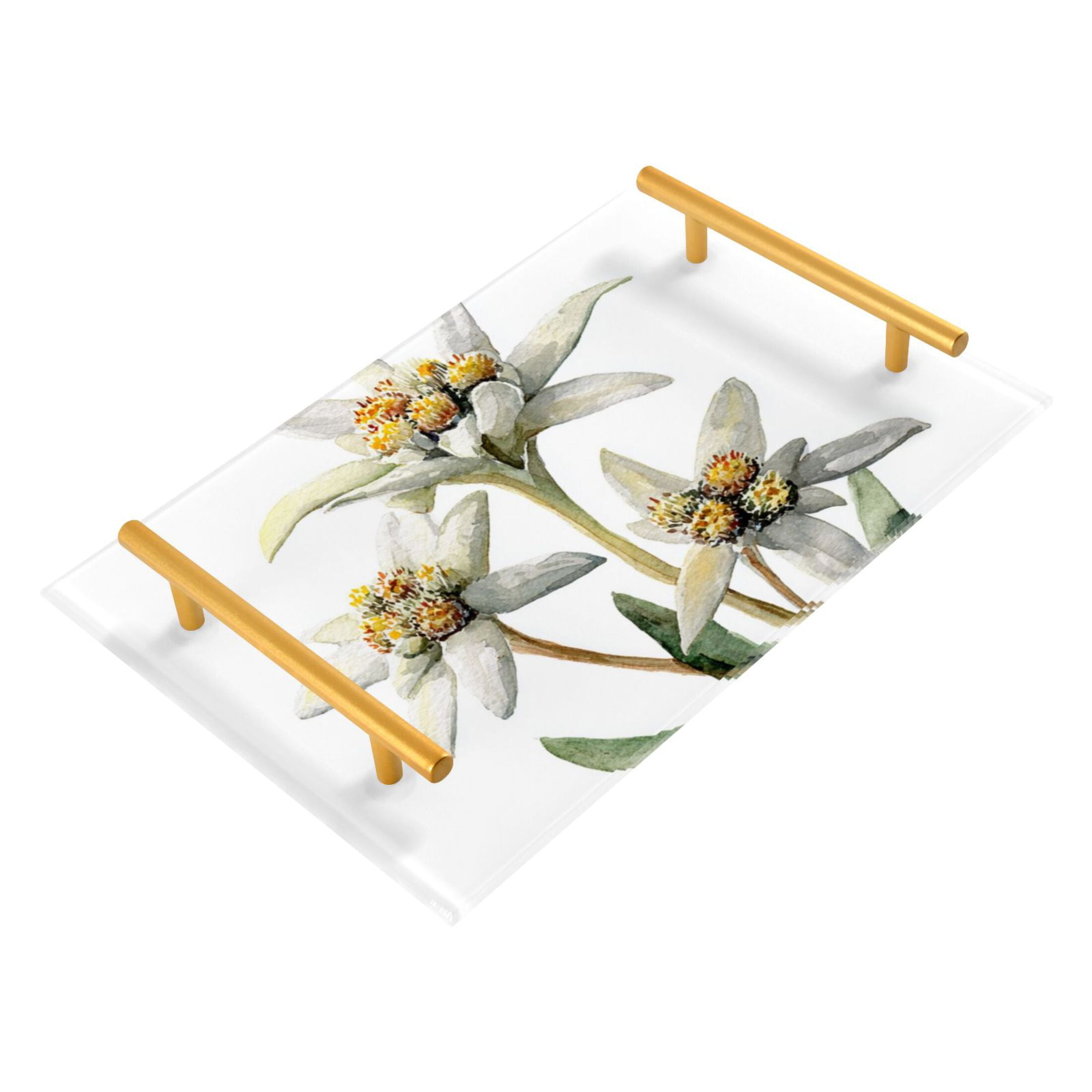 Bath Accessories Sets Single Print Decorative Tray With Handle For Home ...