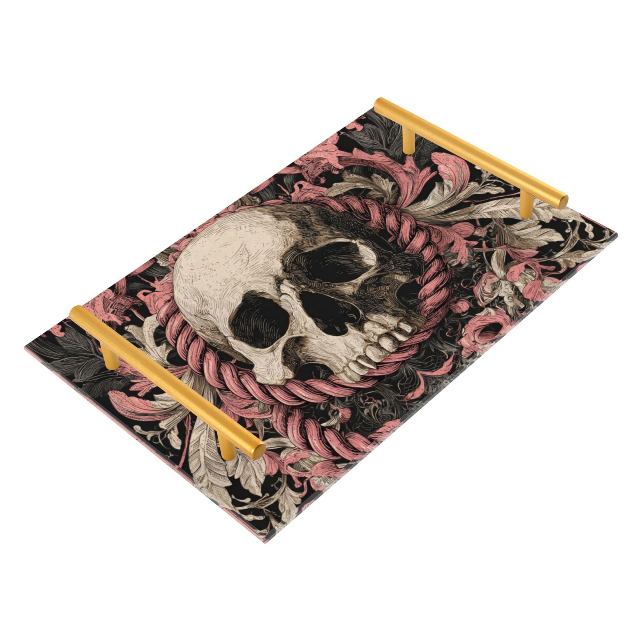 Bath Accessories Sets Single Print Decorative Tray With Handle For Home ...