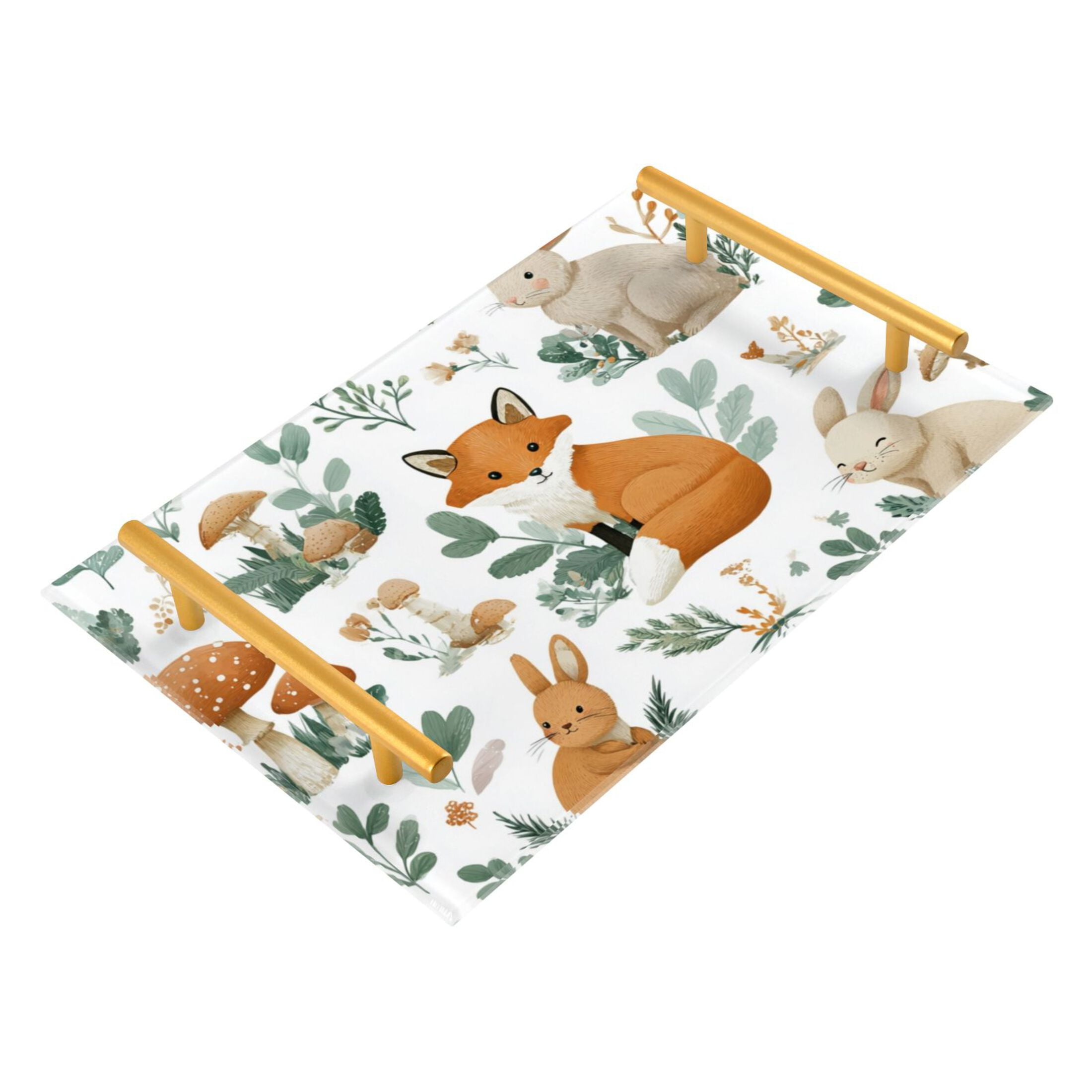 Bath Accessories Sets Single Print Decorative Tray With Handle For Home ...