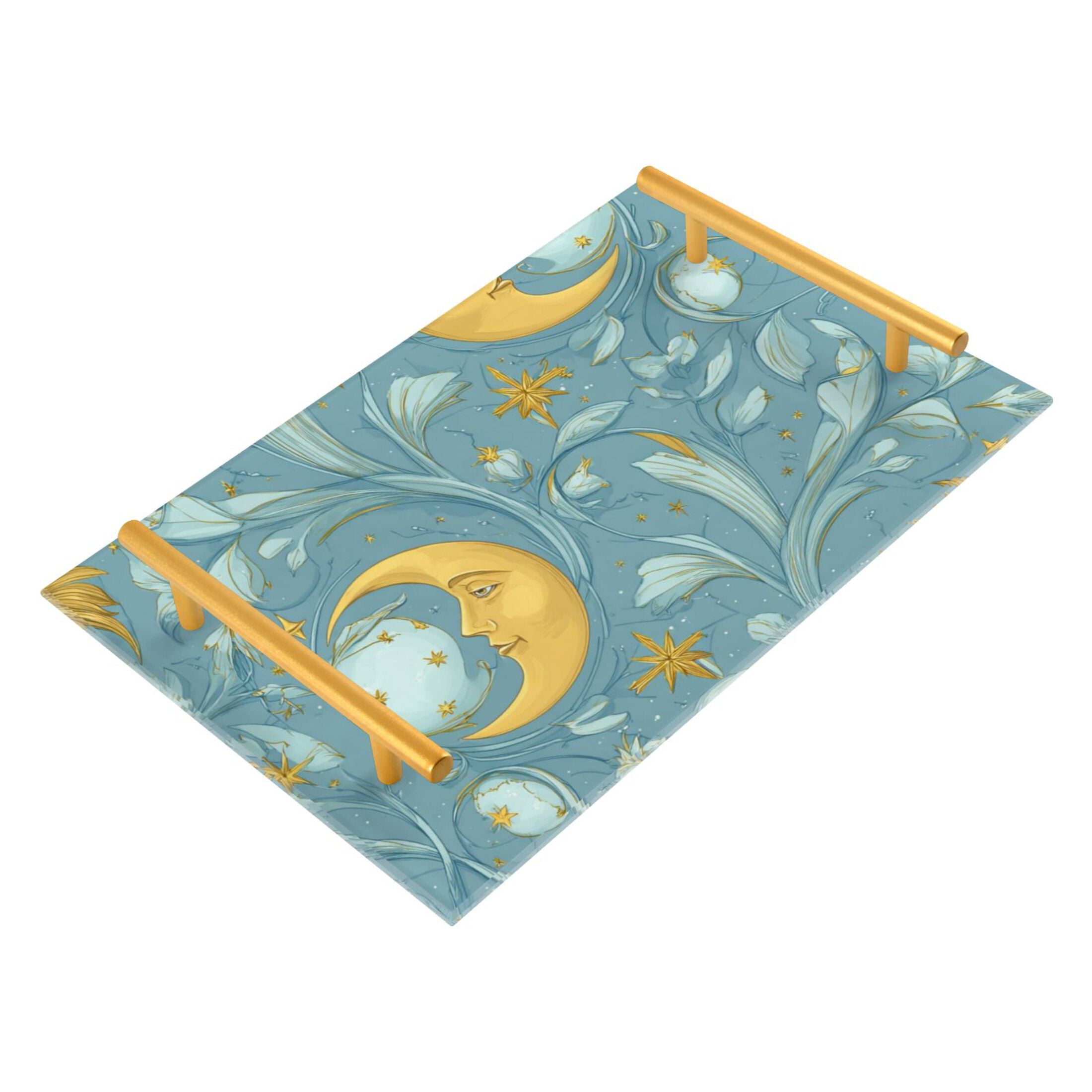 Bath Accessories Sets Single Print Decorative Tray With Handle For Home ...