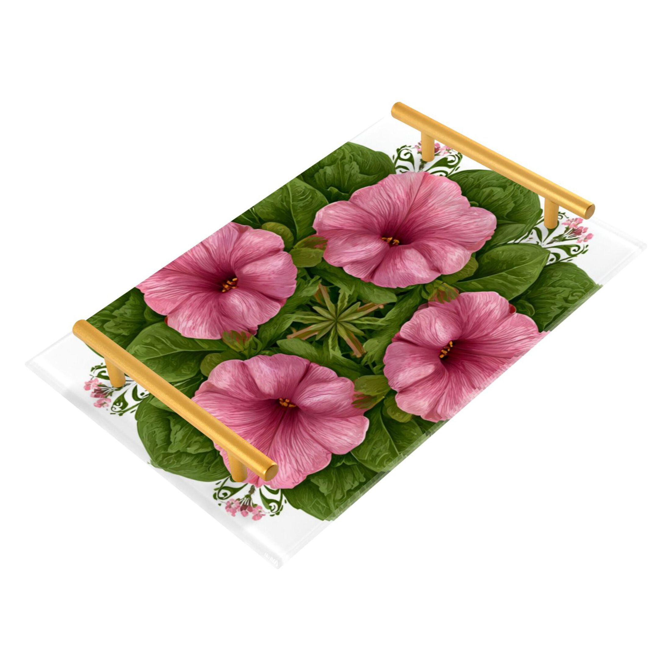 Bath Accessories Sets Single Print Decorative Tray With Handle For Home ...
