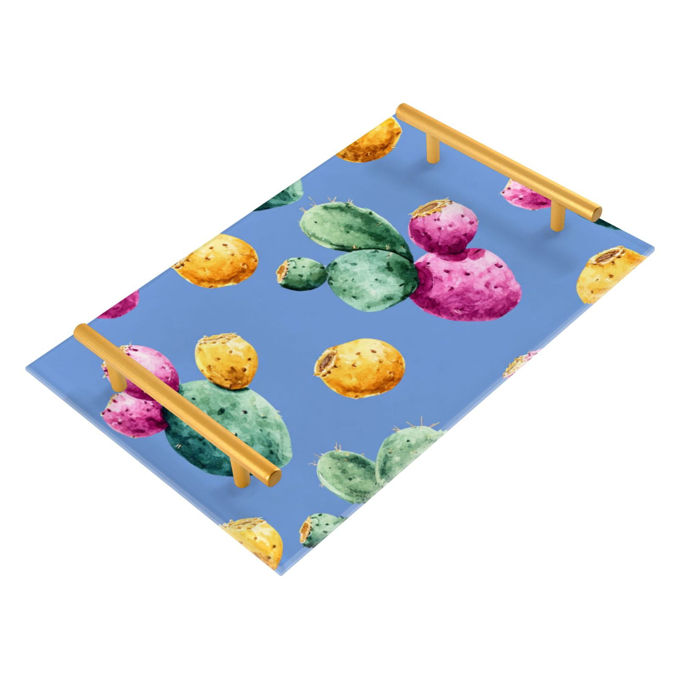 Bath Accessories Sets Single Print Decorative Tray With Handle For Home ...
