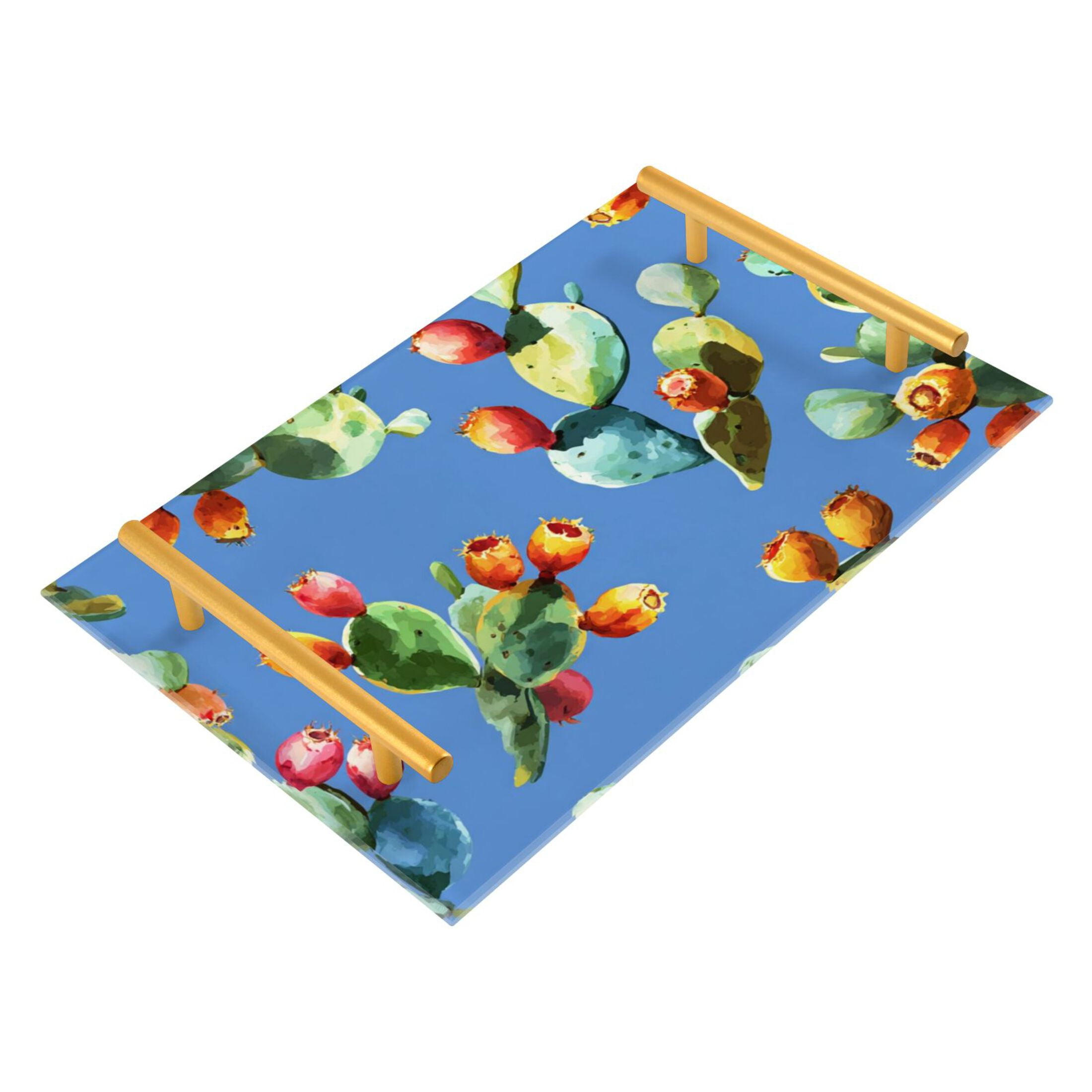 Bath Accessories Sets Single Print Decorative Tray With Handle For Home ...
