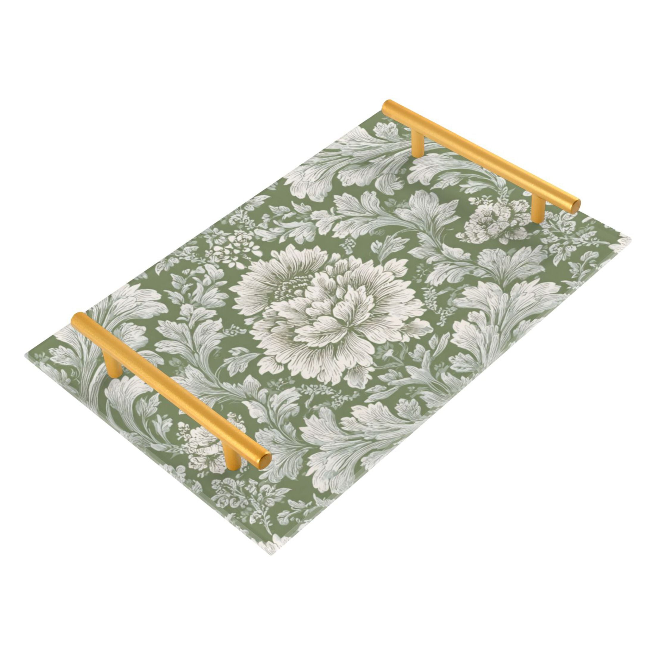 Bath Accessories Sets Single Print Decorative Tray With Handle For Home ...