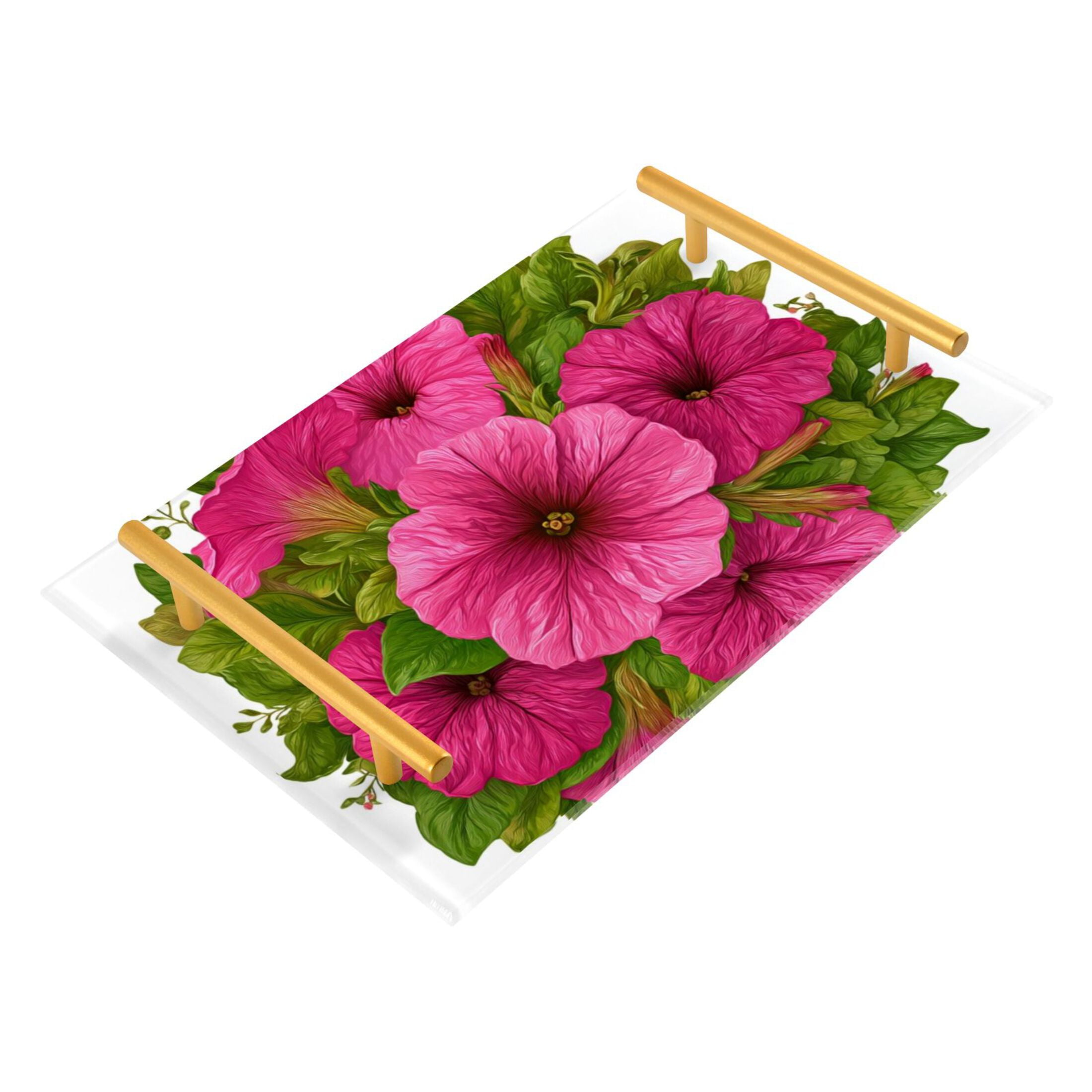Bath Accessories Sets Single Print Decorative Tray With Handle For Home ...