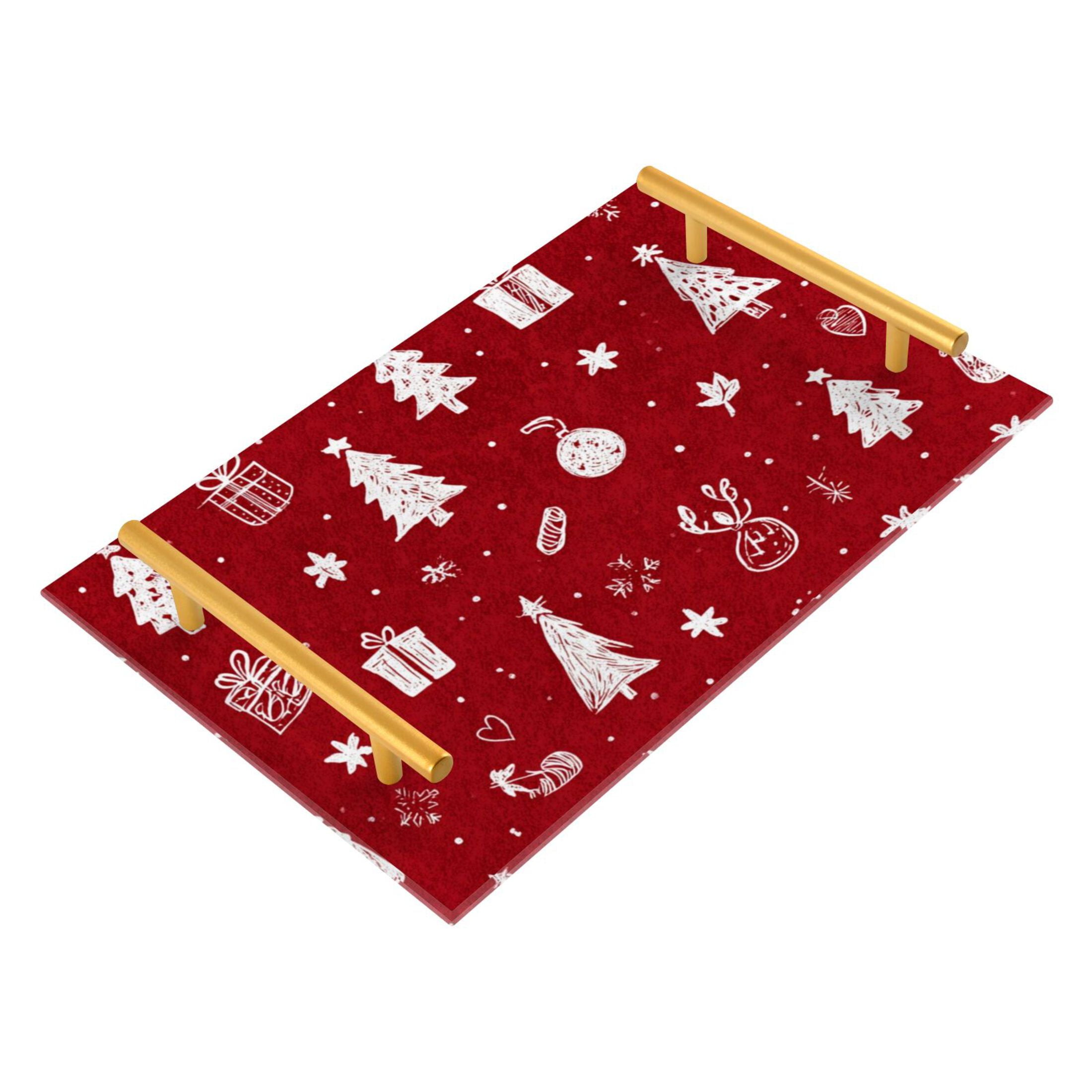 Bath Accessories Sets Single Print Decorative Tray With Handle For Home ...