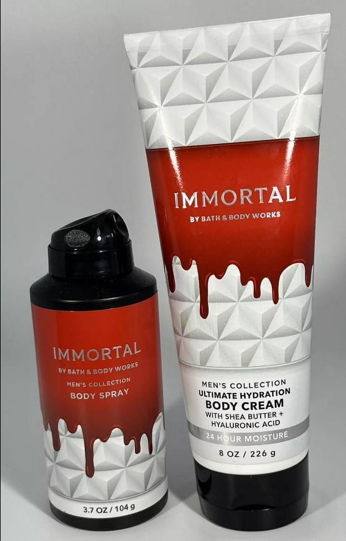 Bath And Body Works Set of Immortal Body Spray 3.7 Oz and Body Cream 8 ...