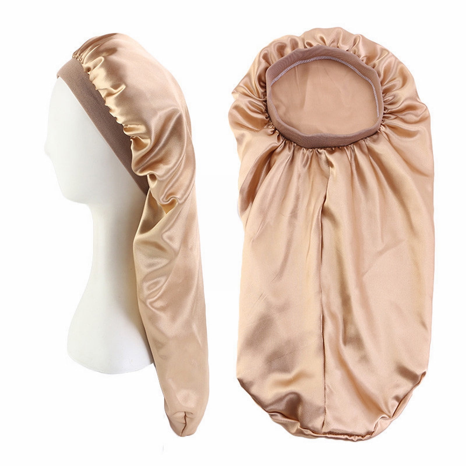 Bath & Bathing Accessories Long Braid Satin Nightcap Long Barrel Hair ...