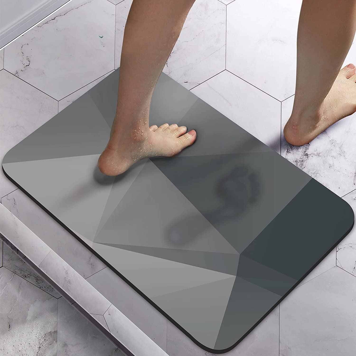 Bathroom Rug, Mat with Shower Curtian Set Sami Brown Print Design Soft ...