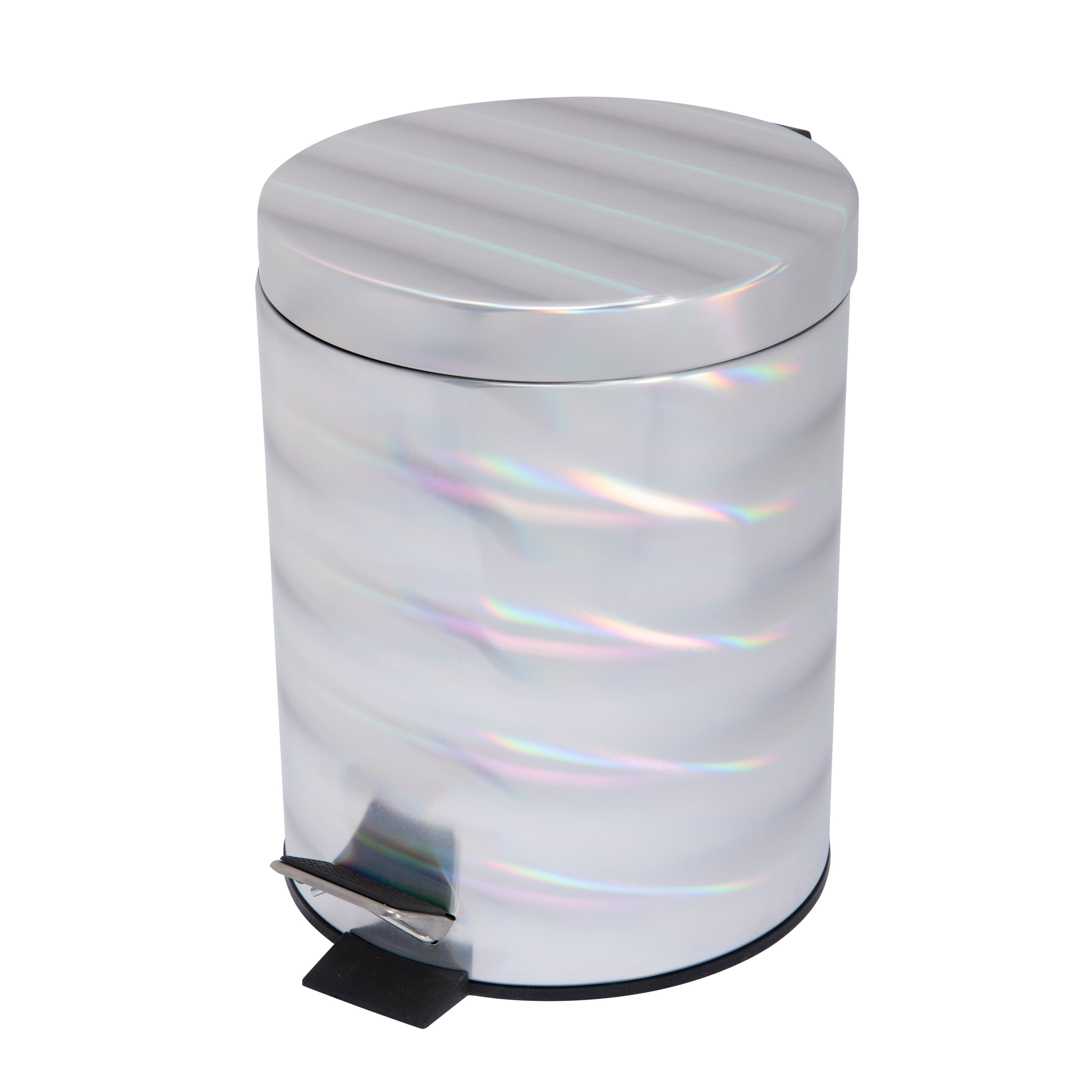 Bath Bliss 1.3 gal Holographic Round Step Pedal Bathroom Wastebasket ...