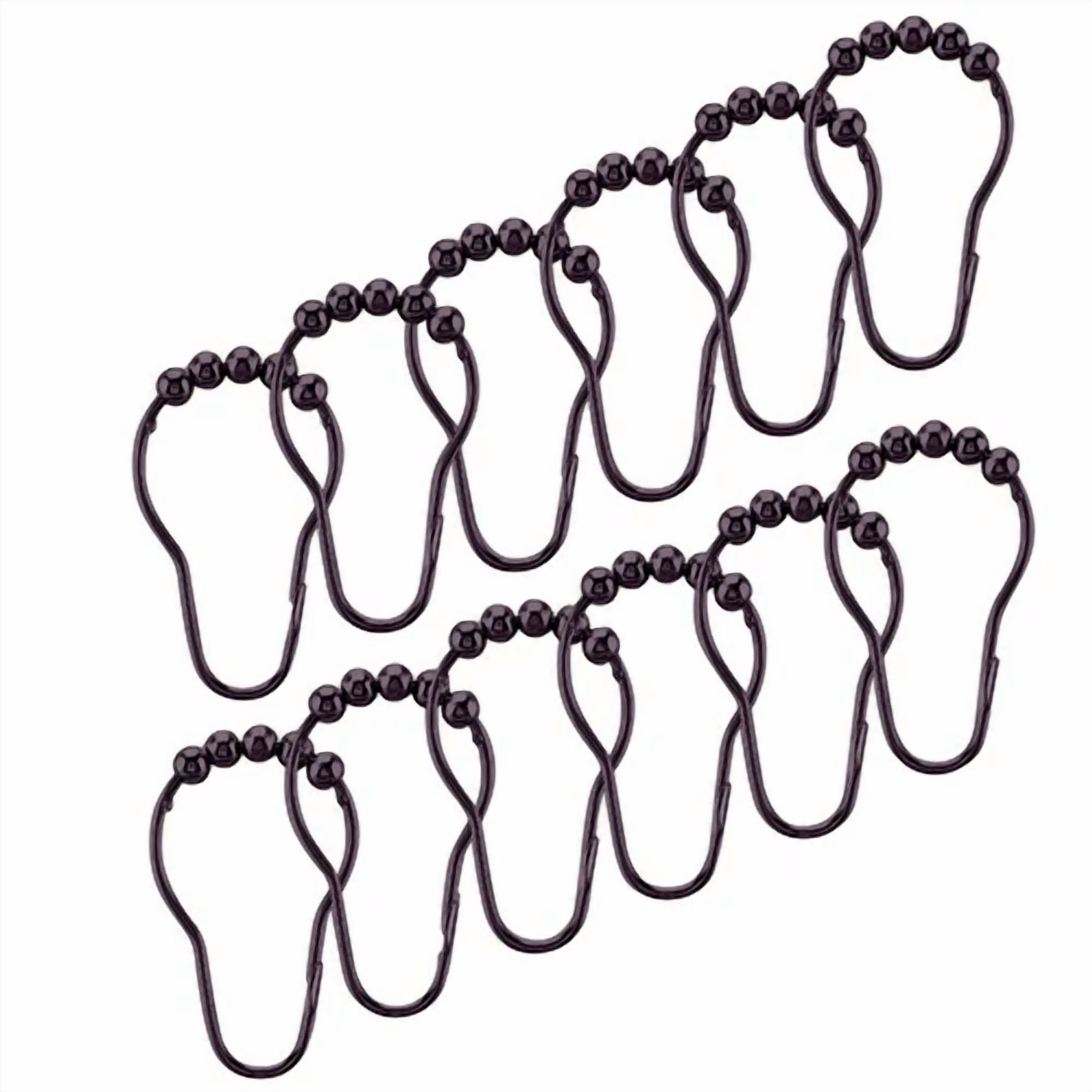 Bath Bliss 12 Pack Steel Shower Curtain Rings In Bronze - Walmart.com