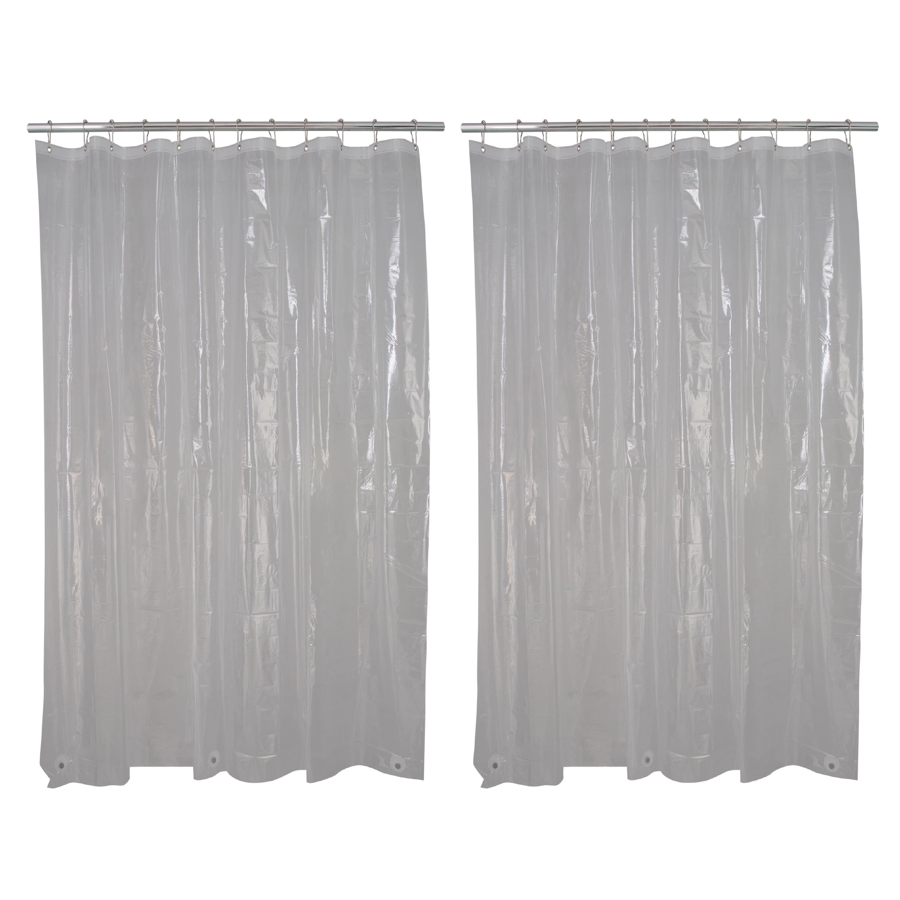 Bath Bliss 2 Pack PVC Splash Guard Clear Bathroom Shower Liner ...