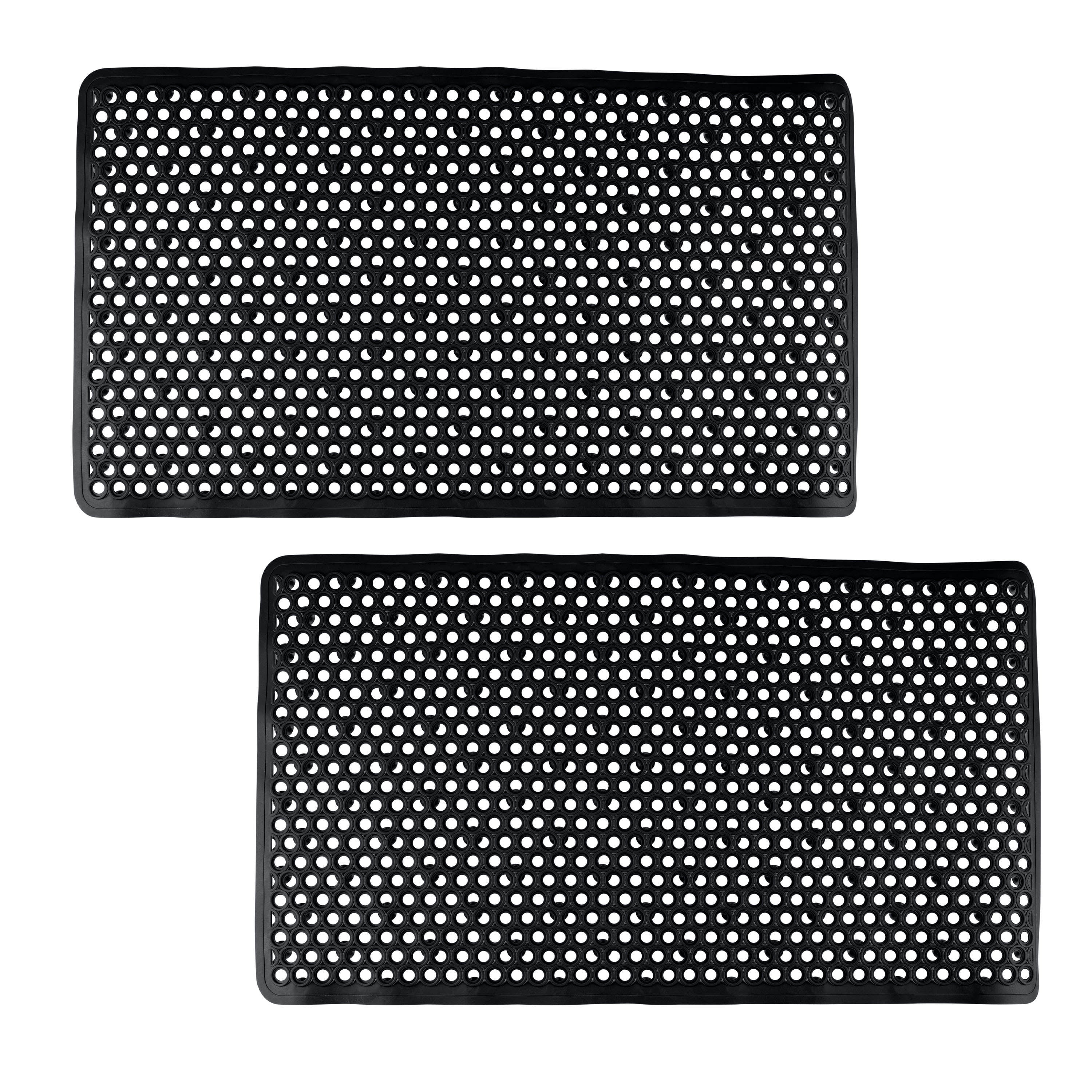 Bath Bliss 2 Pack Self-Draining PVC Bath Mat in Matte Black - Walmart.com