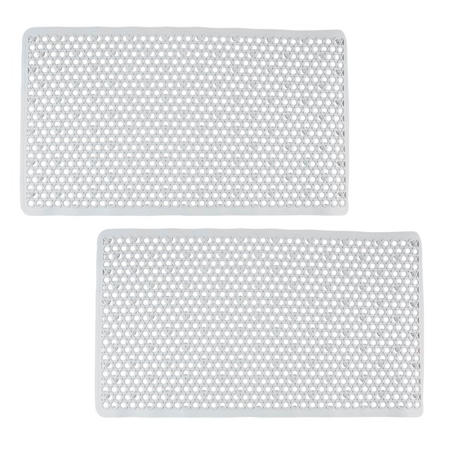 Bath Bliss 2 Pack Self-Draining PVC Bathmats in White - Walmart.com