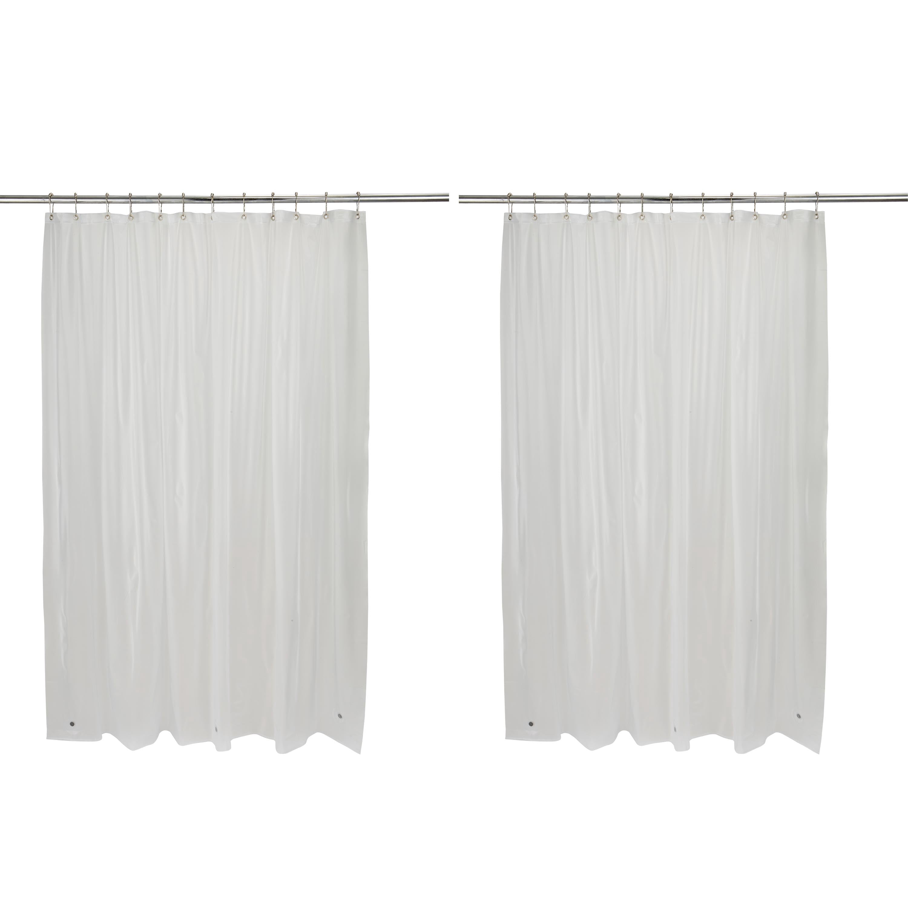 Bath Bliss 2 Pack Solid 70 x 72 PVC Premium Shower Liner - Walmart.com