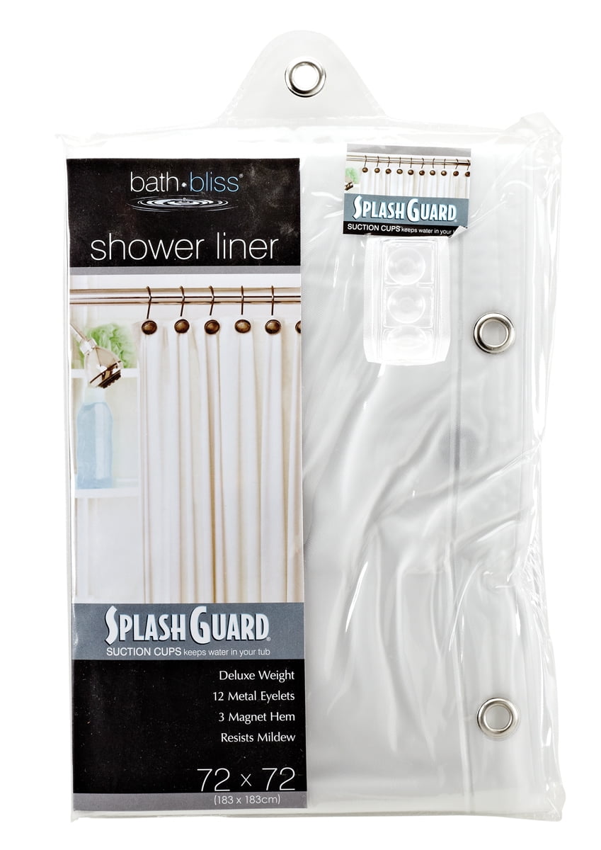 Bath Bliss Frost Solid Print PVC Shower Liner, 0.1" x 70" - Walmart.com