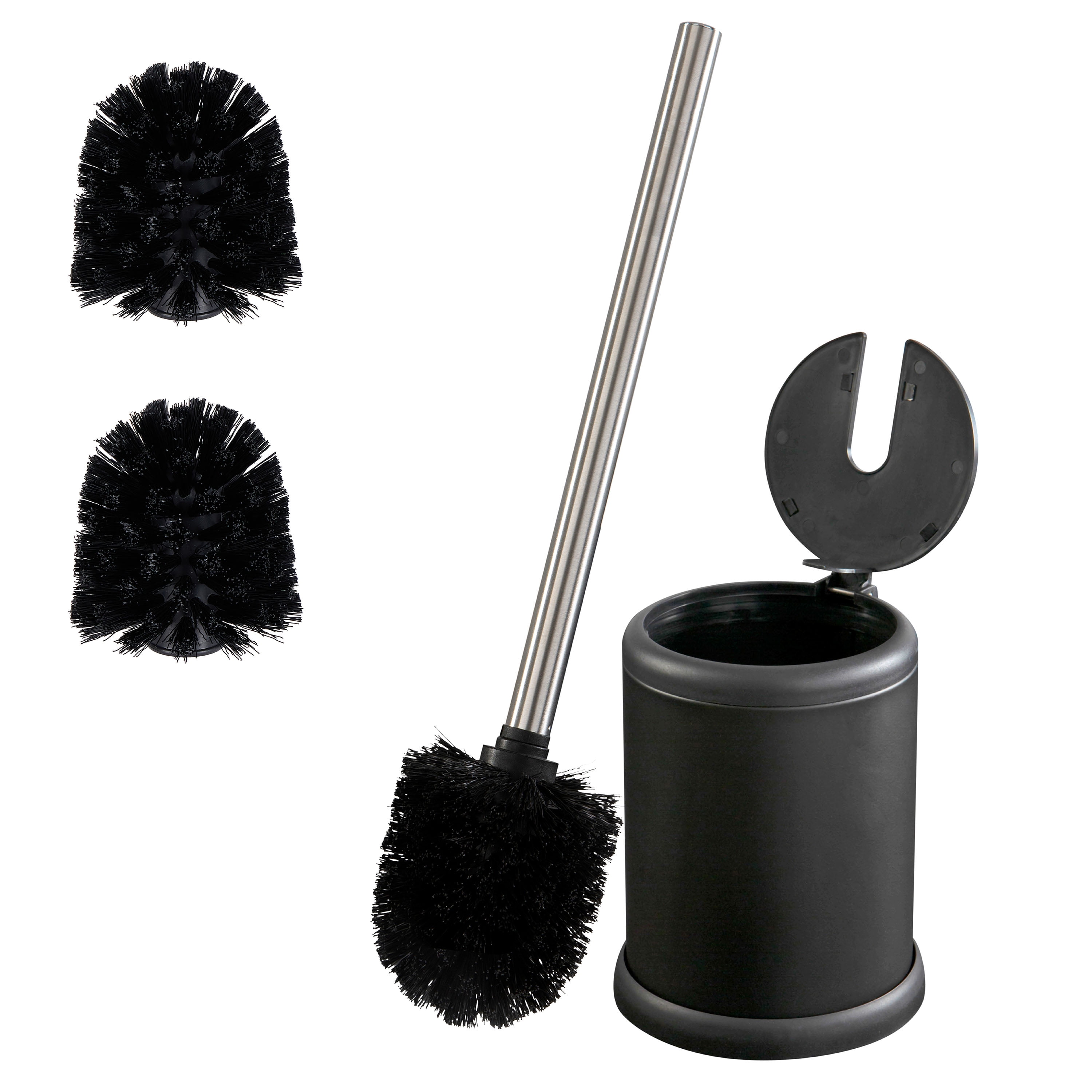 Bath Bliss Self Closing Lid Toilet Brush and Holder 2 Pack Replacement ...