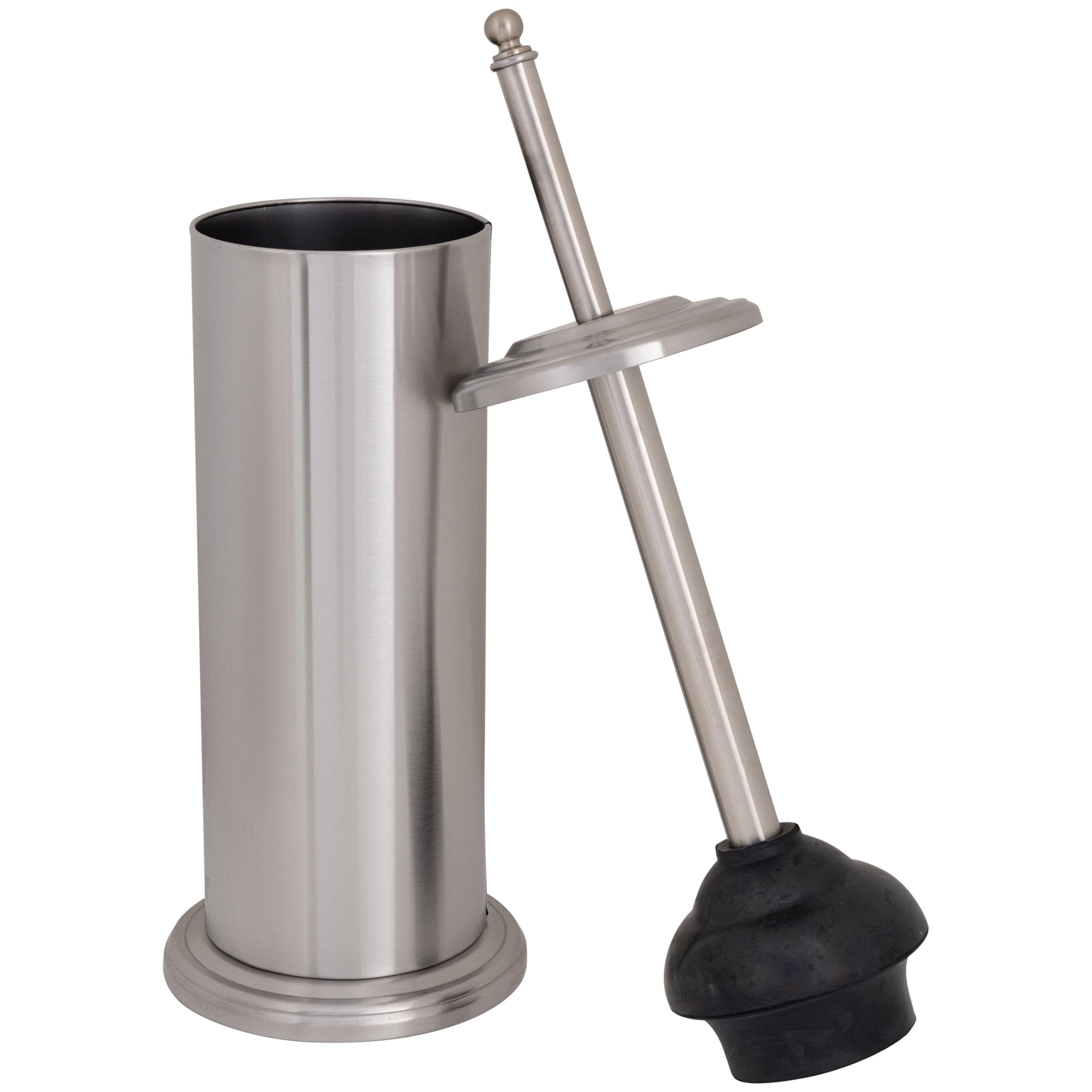 Bath Bliss Stainless Steel Toilet Plunger with Holder 2 Pack - Walmart.com