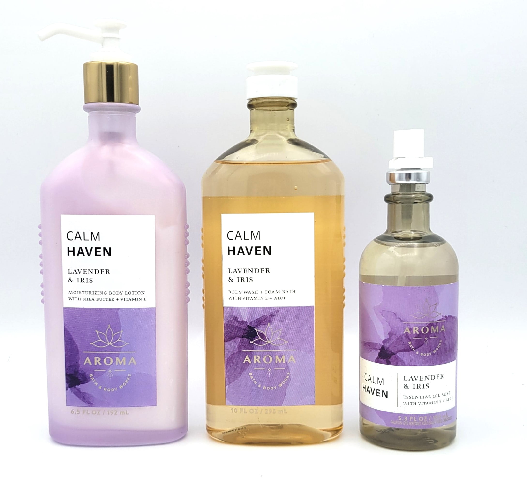 Bath & Body Work Calm Haven Lavender & Iris Set of 3 Body Lotion 6.5 oz ...
