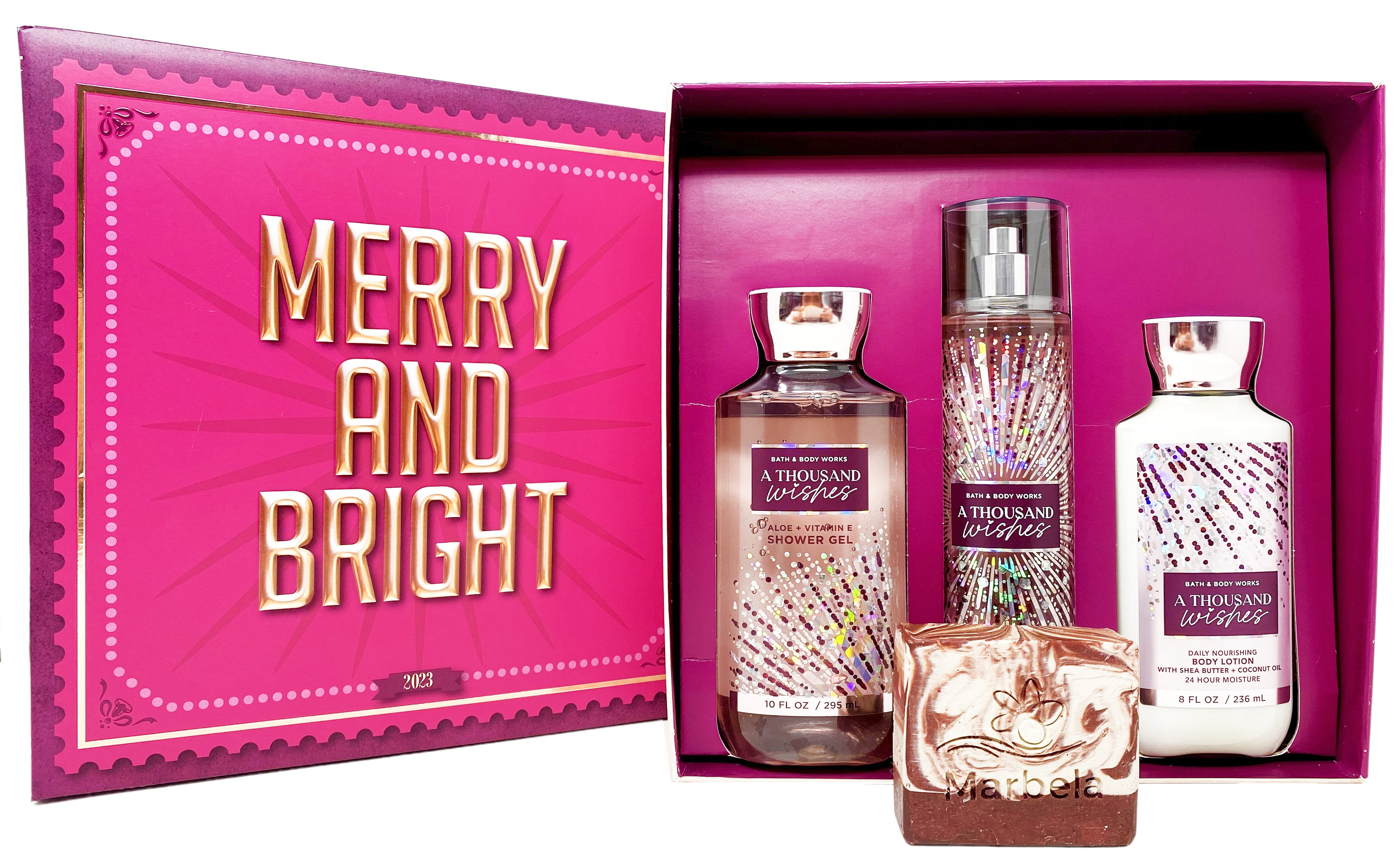 Bath & Body Works A Thousand Wishes - Gift Box Set - Fine Fragrance Mist, Shower Gel and Body ...