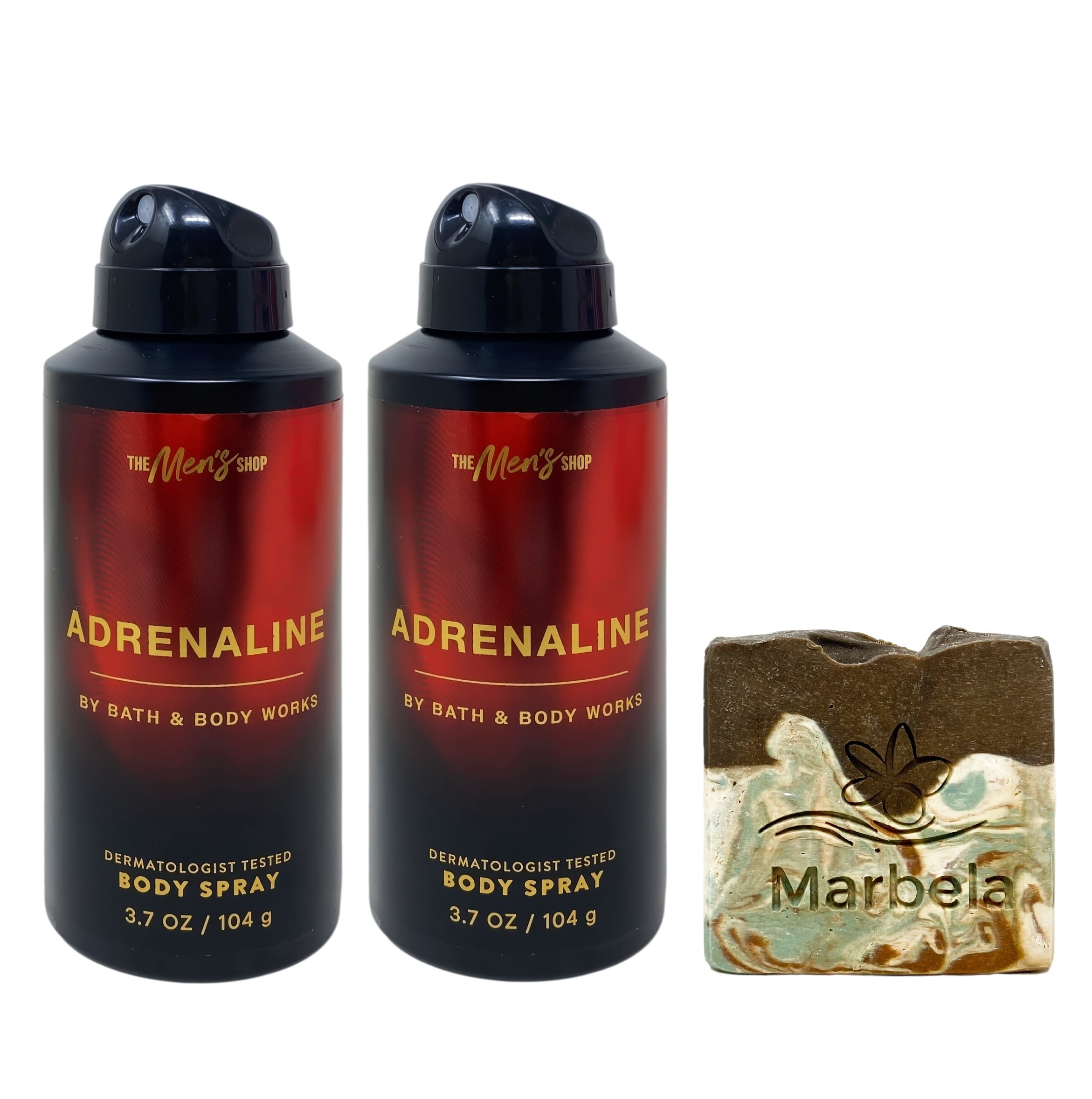 Bath & Body Works Adrenaline 2 Body Sprays with a Cabin Spice Bar Soap ...