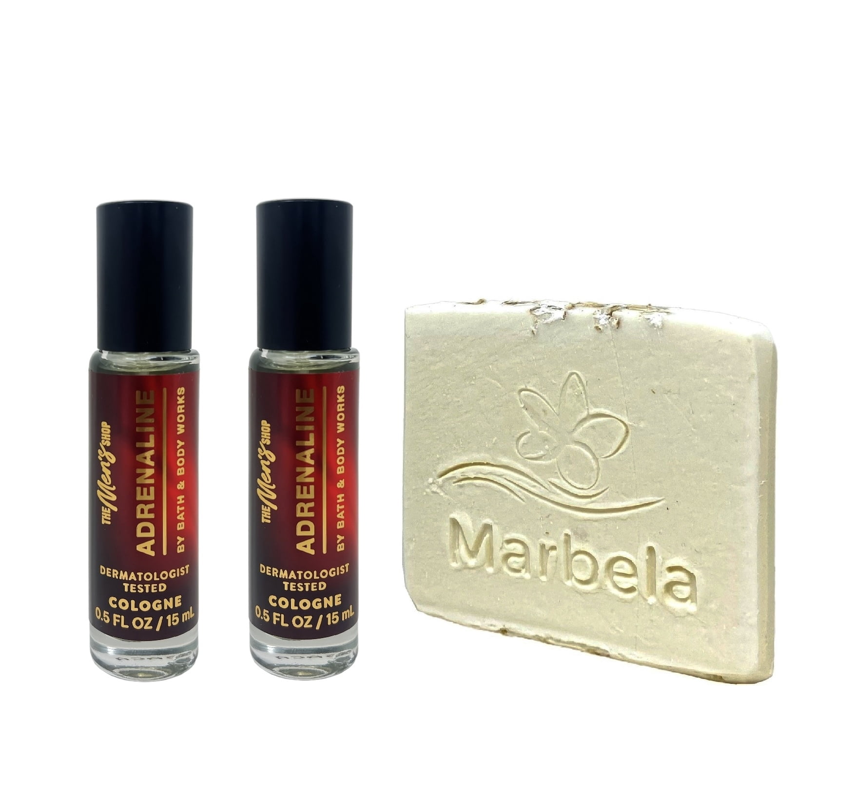 Bath & Body Works Adrenaline 2 Mini Colognes with Natural Oats Soap ...