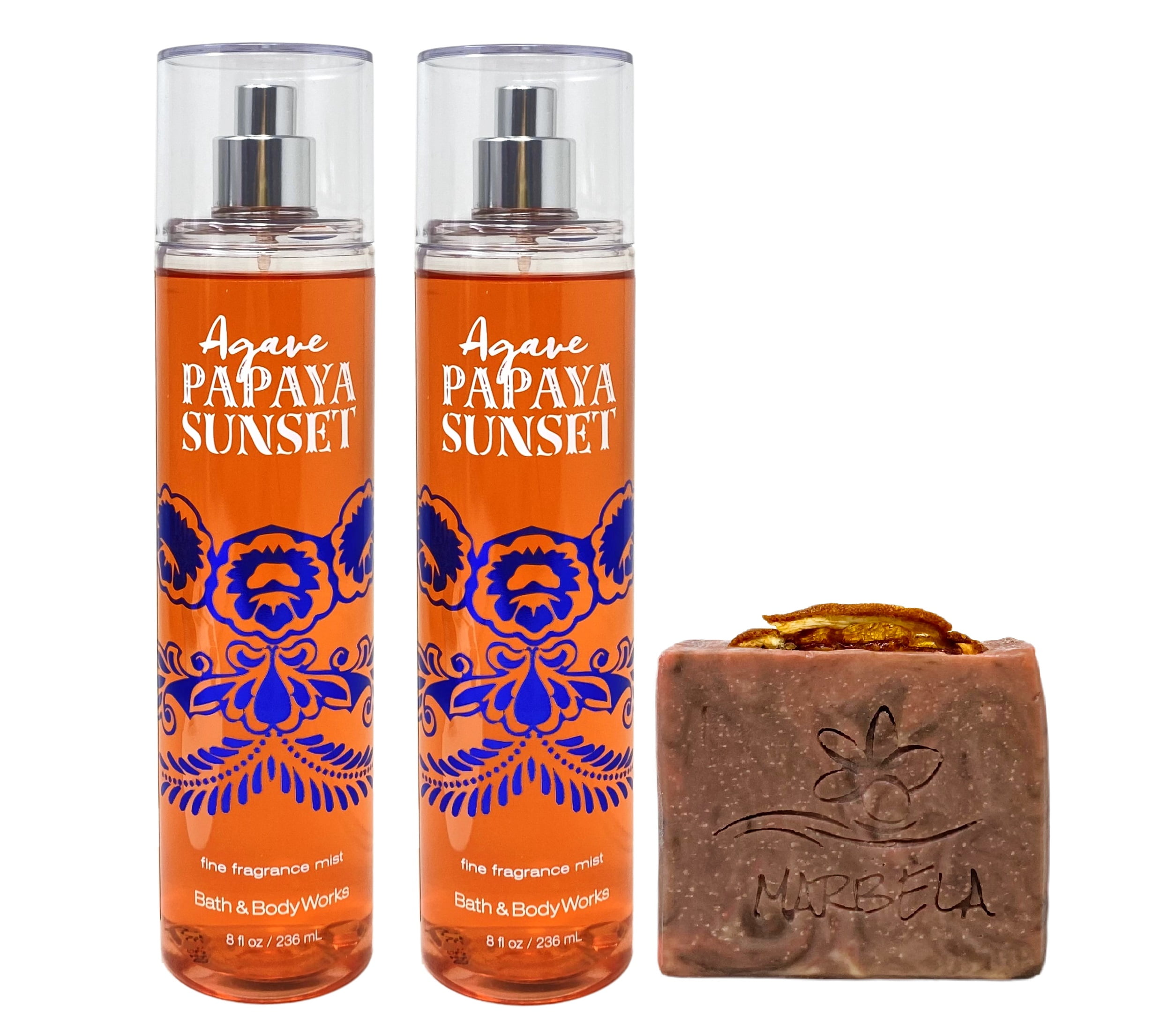 Bath & Body Works Agave Papaya 2 Piece Fine Fragrance Mist Value Pack ...