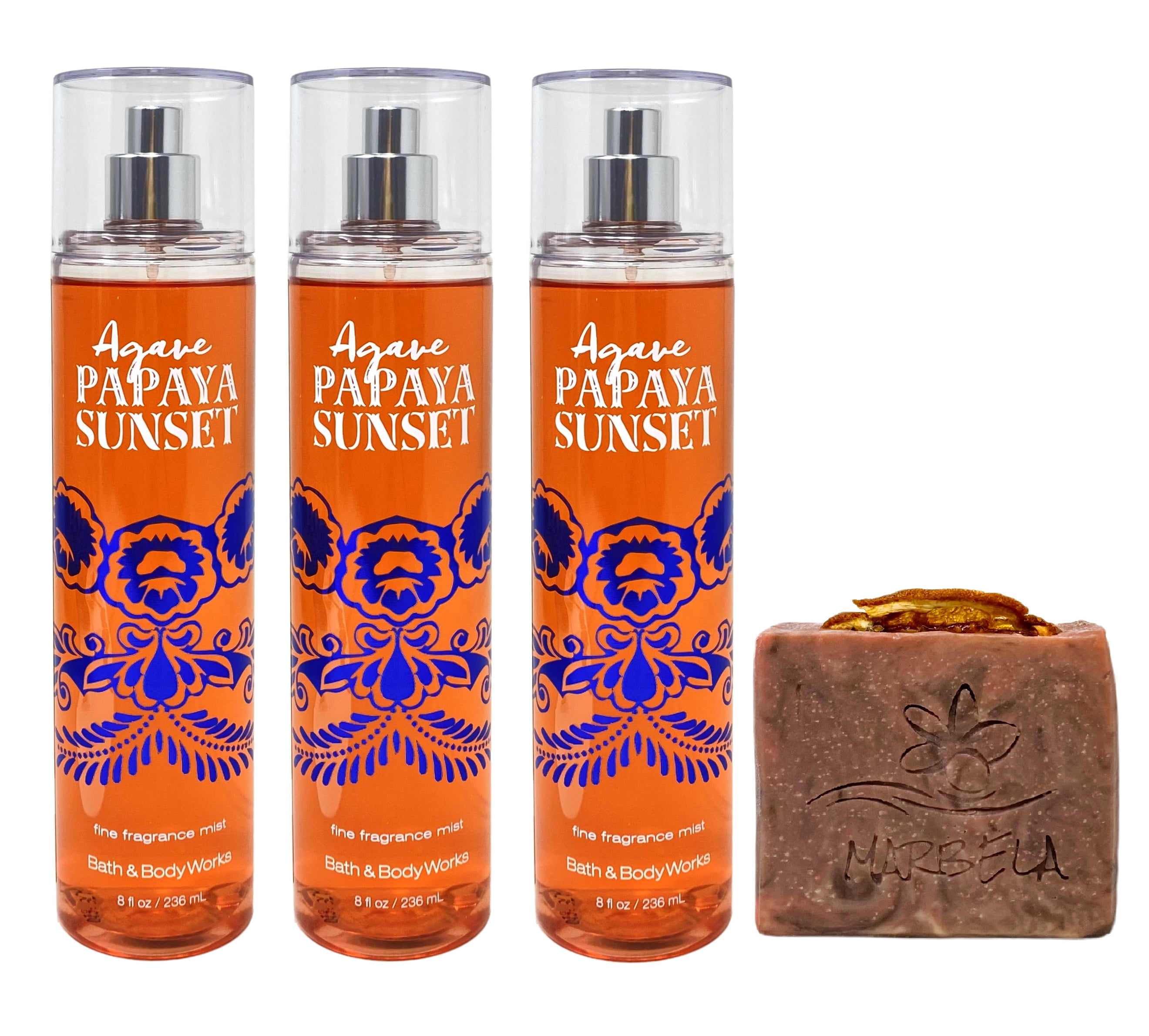 Bath & Body Works Agave Papaya 3 Piece Fine Fragrance Mist Value Pack ...