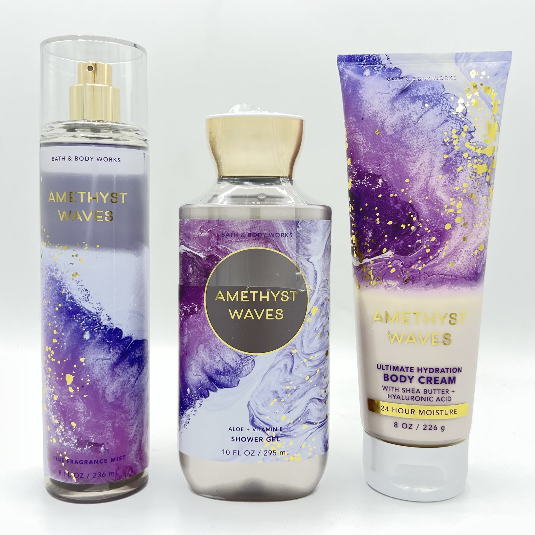 Bath & Body Works Amethyst Waves Fragrance Mist, Shower Gel & Body ...