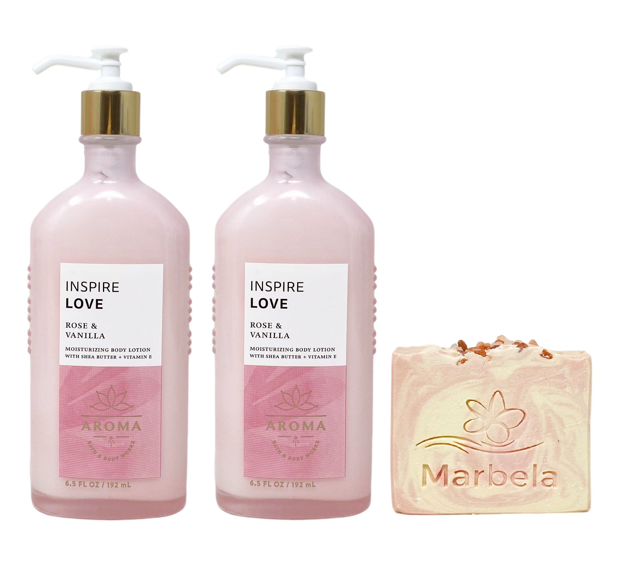 Bath & Body Works Aroma Inspire Love ROSE + VANILLA 2 Pack Body Lotion ...