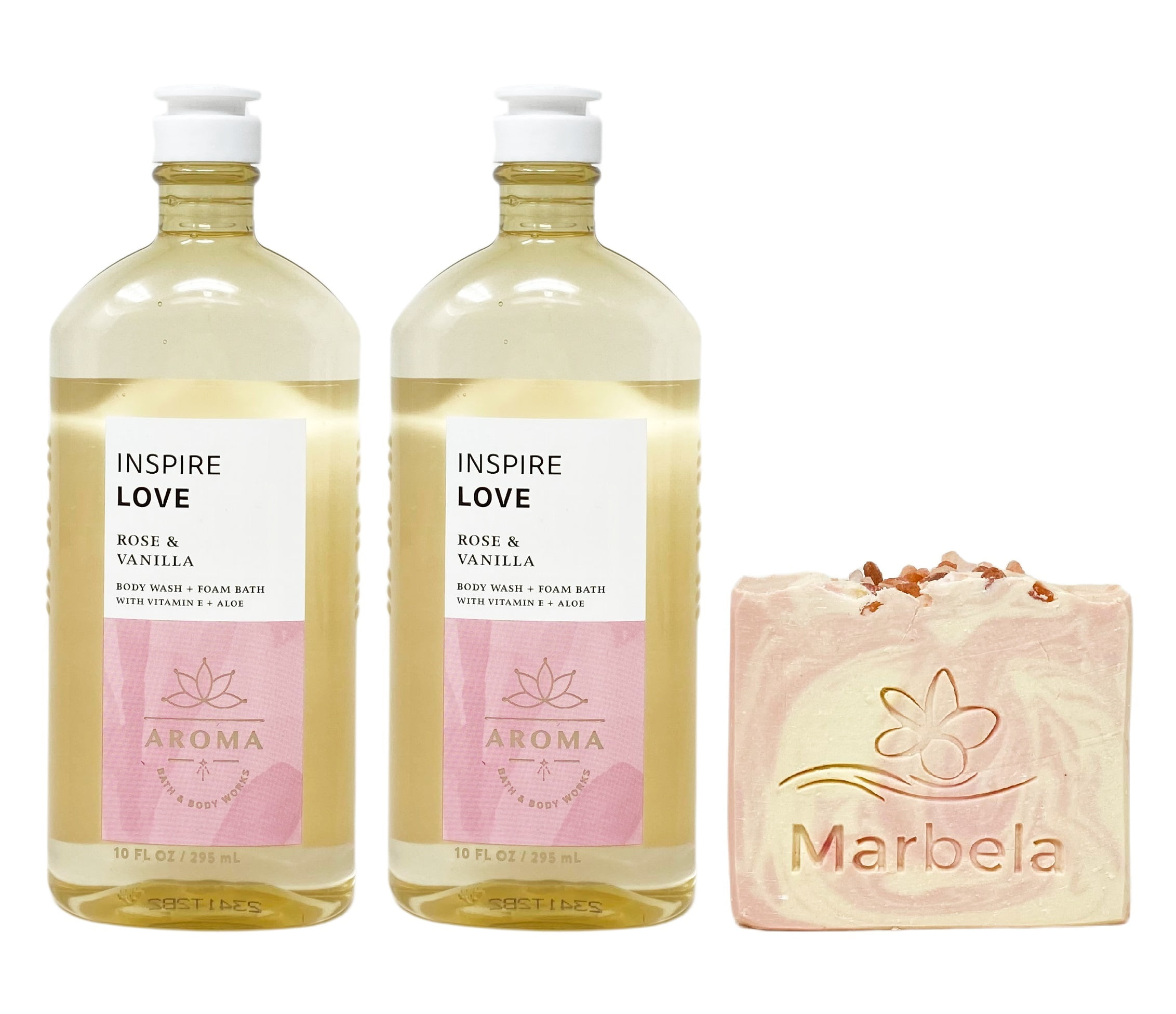 Bath & Body Works Aroma Inspire Love ROSE + VANILLA 2 Pack Body Wash ...