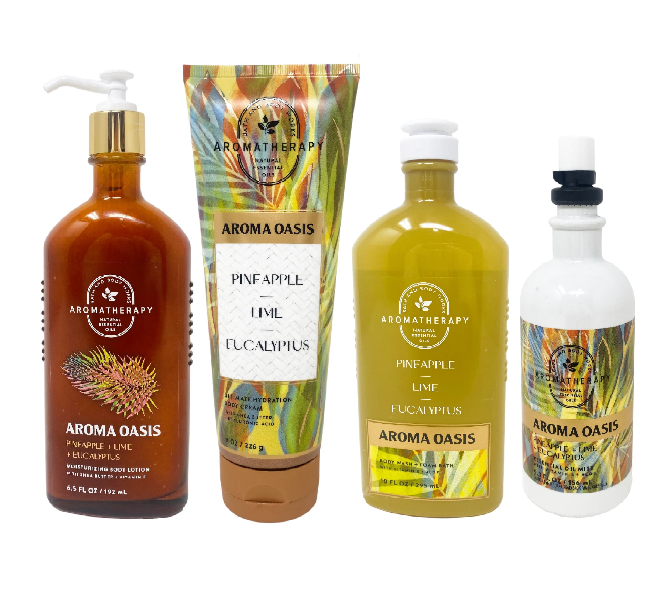 Bath & Body Works Aromatherapy AROMA OASIS PINEAPPLE + LIME + EUCALYPTUS Deluxe Gift Set - Body ...