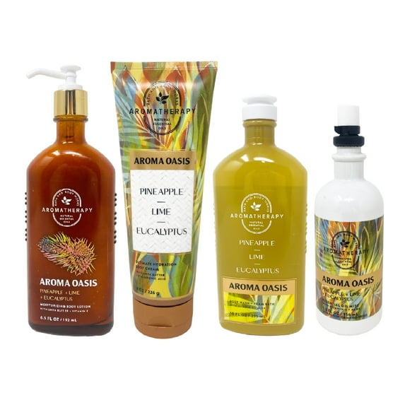 Bath & Body Works Aromatherapy AROMA OASIS PINEAPPLE + LIME + EUCALYPTUS Deluxe Gift Set - Body ...