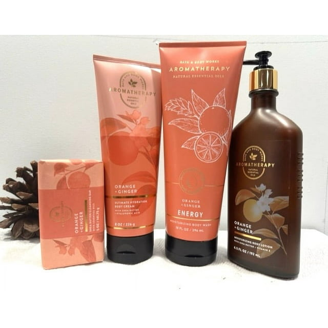 Bath & Body Works Aromatherapy Orange & Ginger Energy 4-piece Bundle ...
