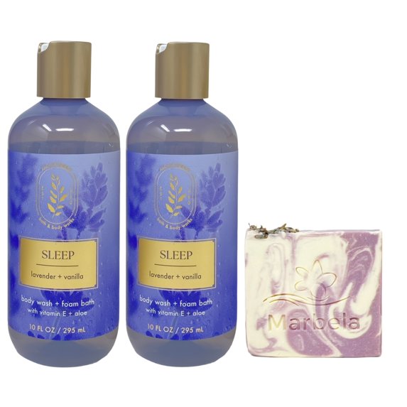 Bath & Body Works Aromatherapy Sleep Lavender + Vanilla 2 Body Wash ...