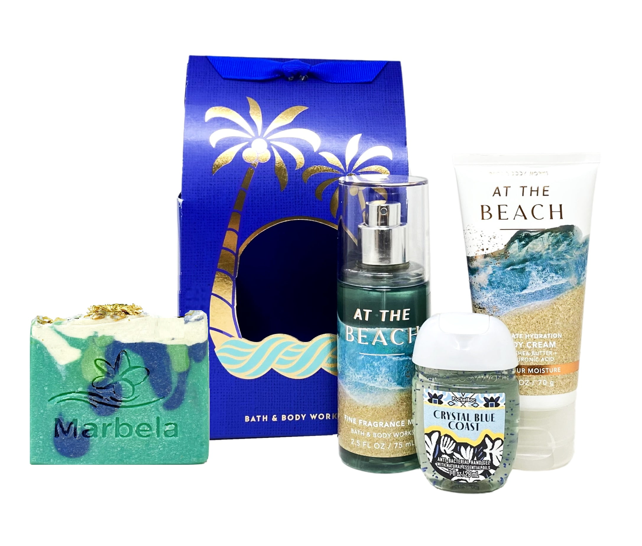 Bath & Body Works At The Beach 3pc Travel Gift Bag Set with a Marbela ...