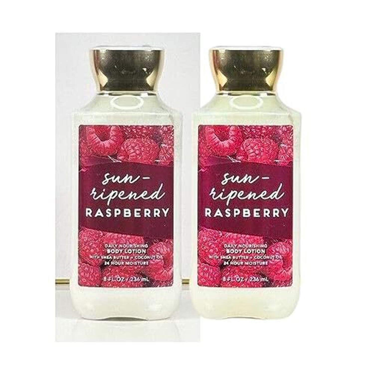 Bath Body Works Body Lotion Pack of 2, 8oz Each (Sun-Ripened Raspberry ...