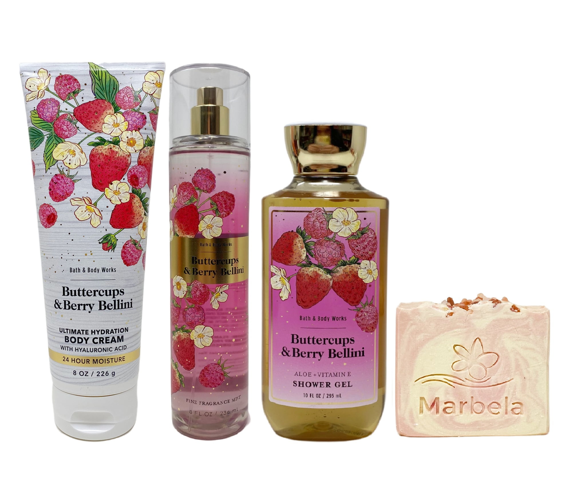 Bath & Body Works Buttercups & Berry Bellini Trio Gift Set - Body Cream ...