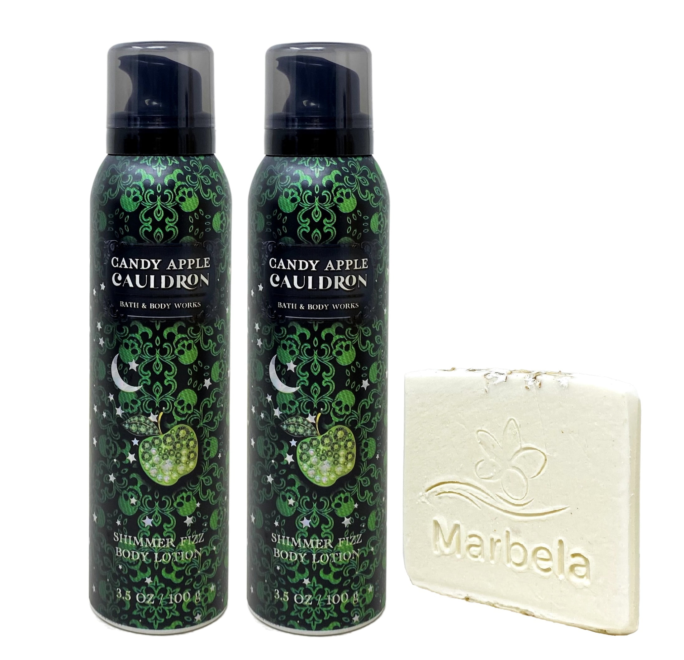 Bath & Body Works Candy Apple Cauldron 2 Pack Shimmer Fizz Body Lotion ...