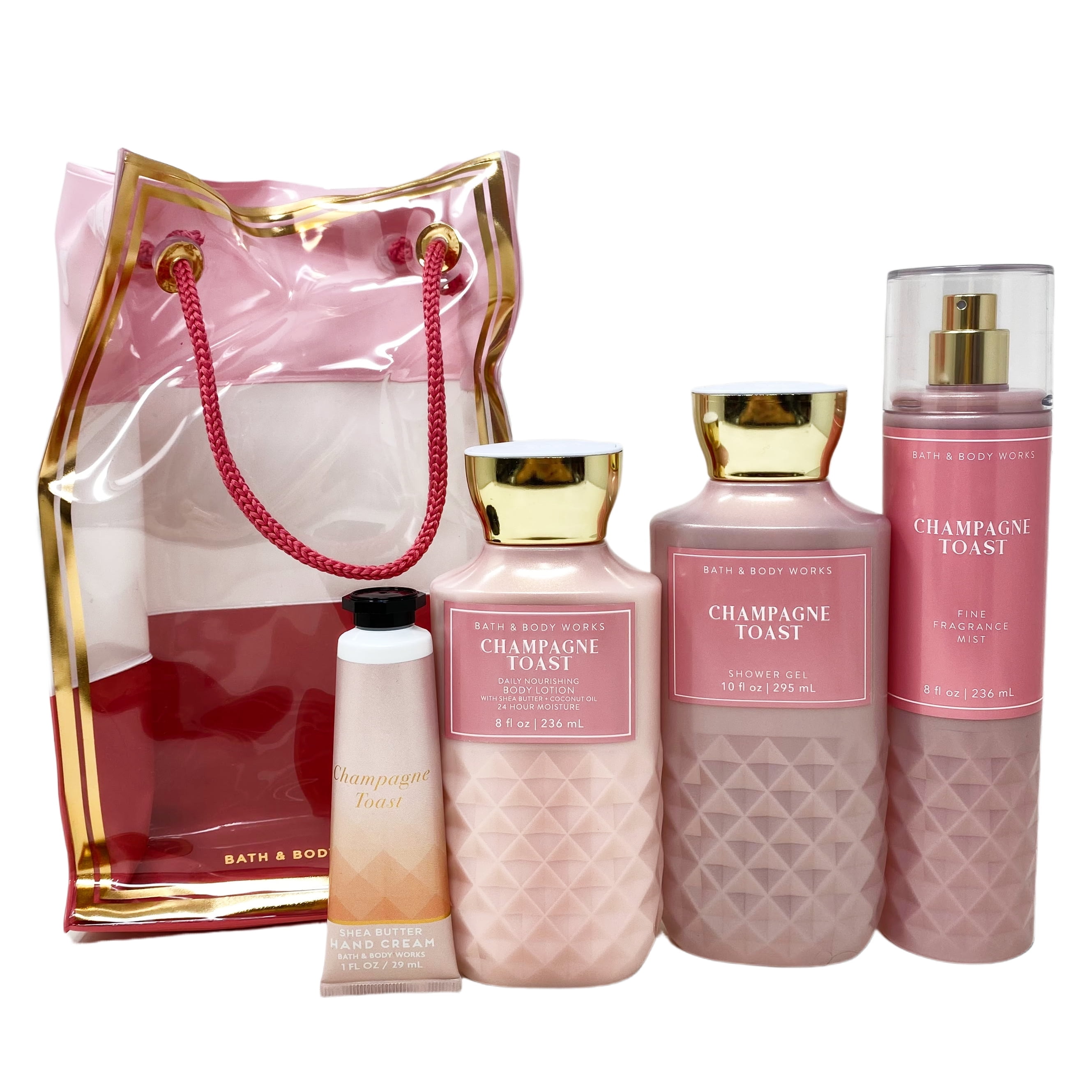 Bath & Body Works Champagne Toast Gift Bag Set - Fine Fragrance Mist, Shower Gel, Body Lotion ...