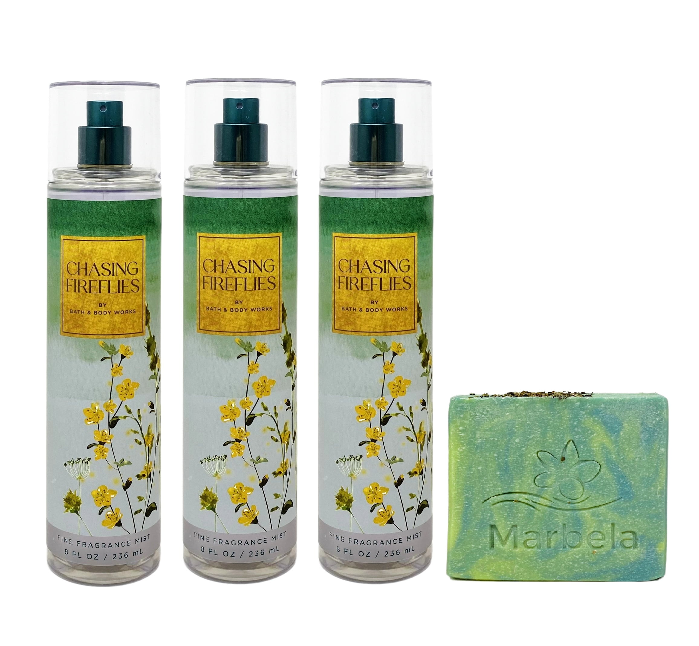 Bath & Body Works Chasing Fireflies 3 Pack Fine Fragrance Mist Bundle ...