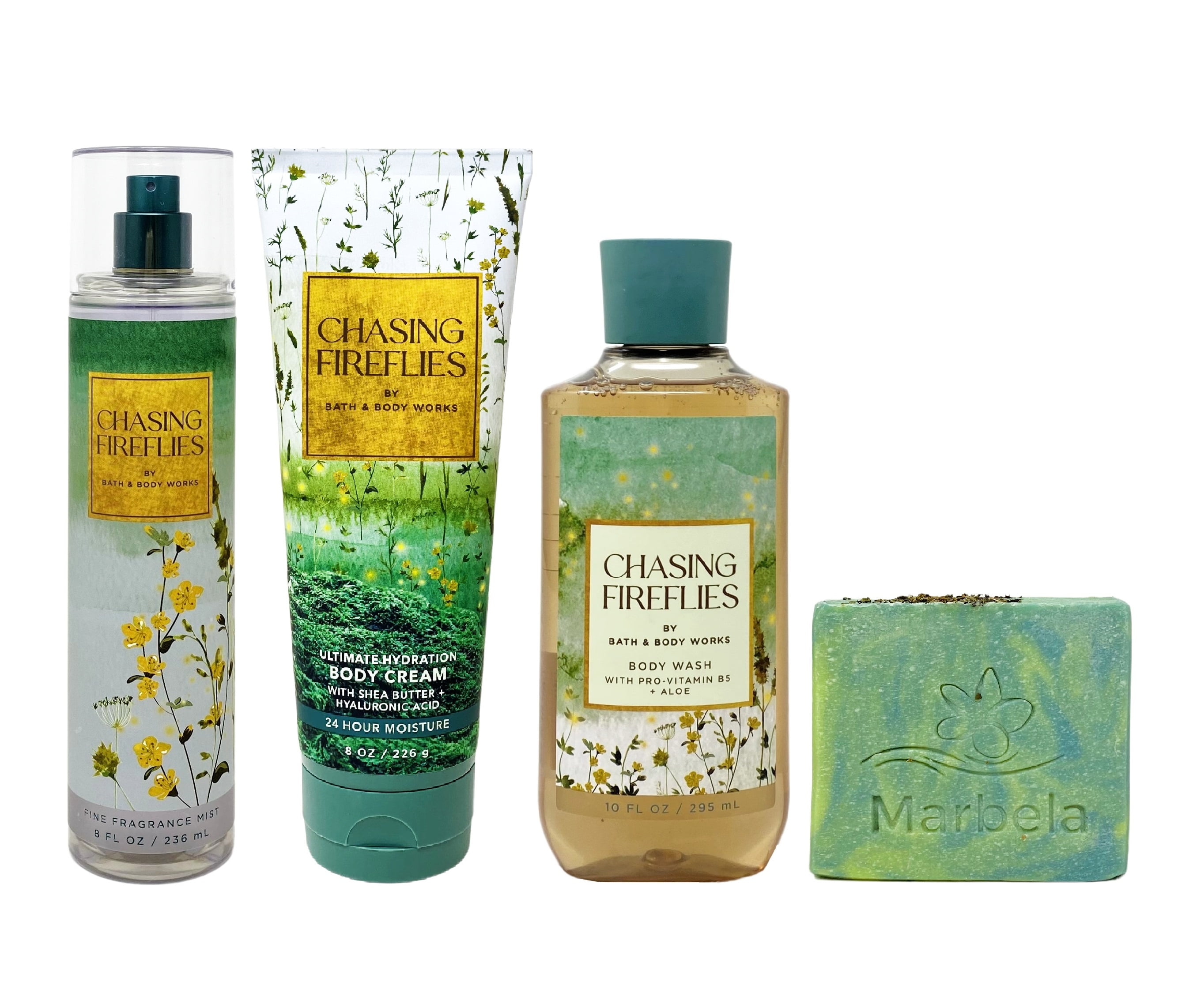 Bath & Body Works Chasing Fireflies 3 Piece Bundle with a Marbela Fresh ...