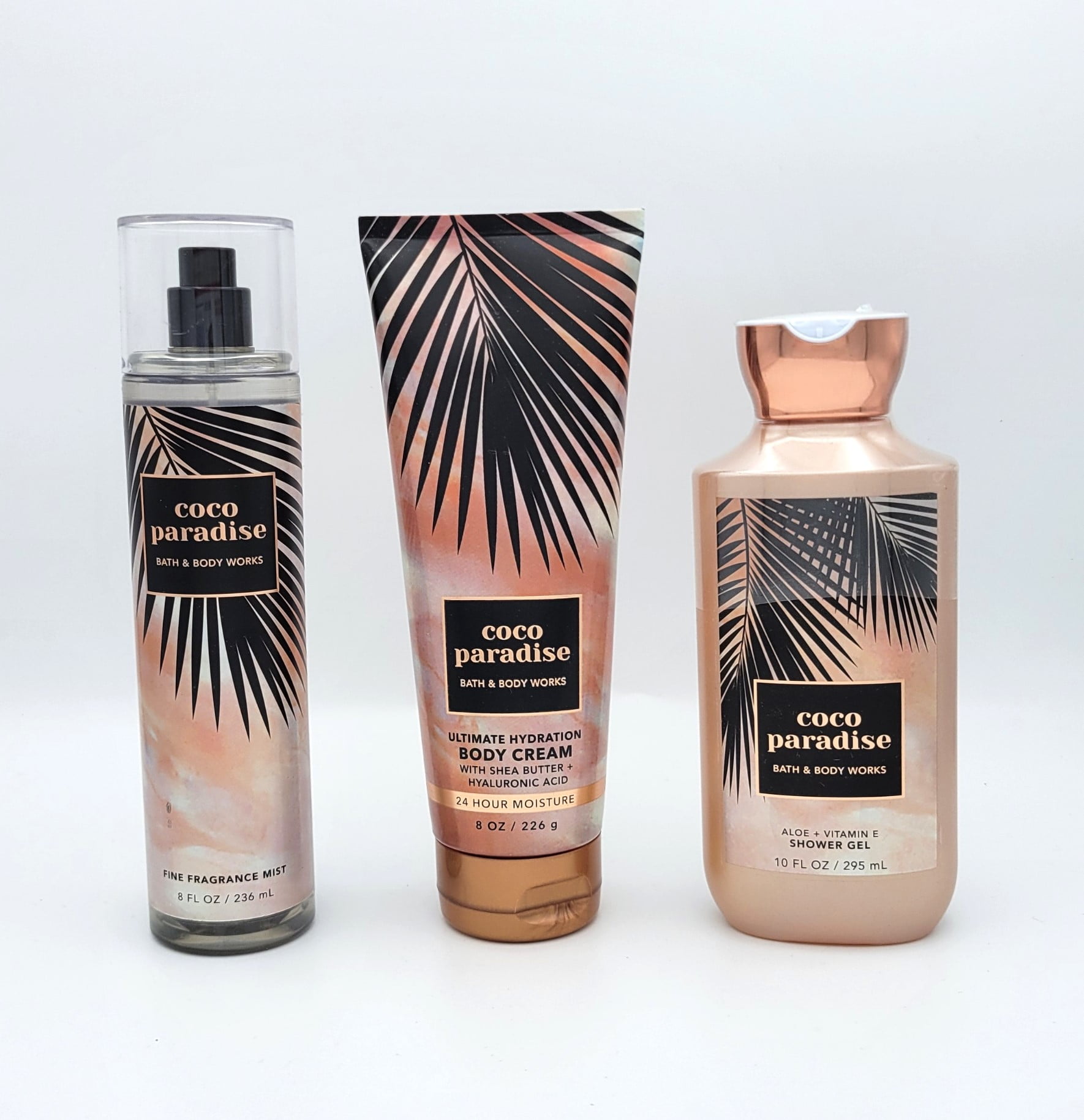 Bath And Body Works Coco Paradise 3pcs Bundle Fragrance Mist 8 Oz