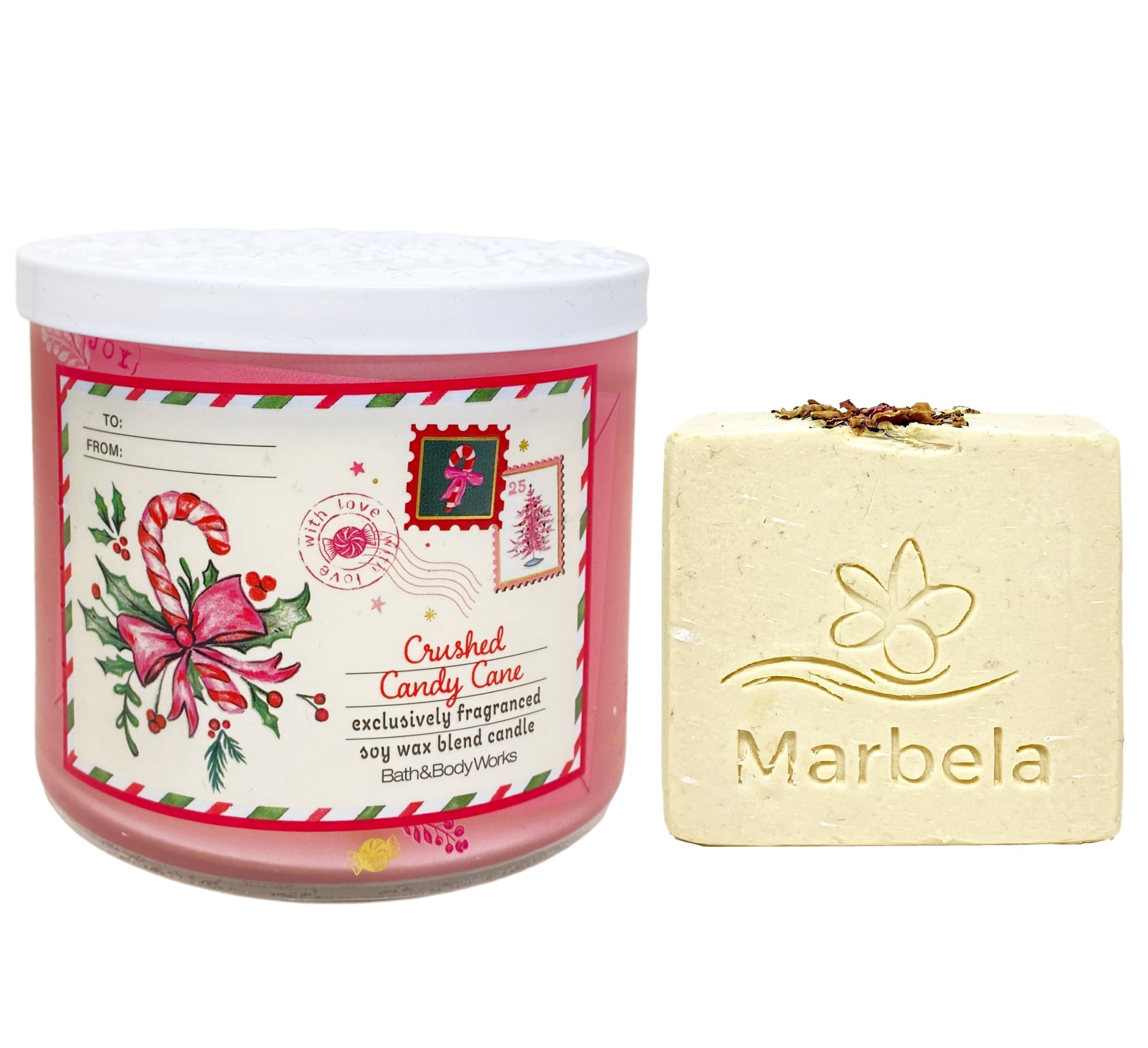 Bath & Body Works Crushed Candy Cane 3-Wick Scented Candle with a ...