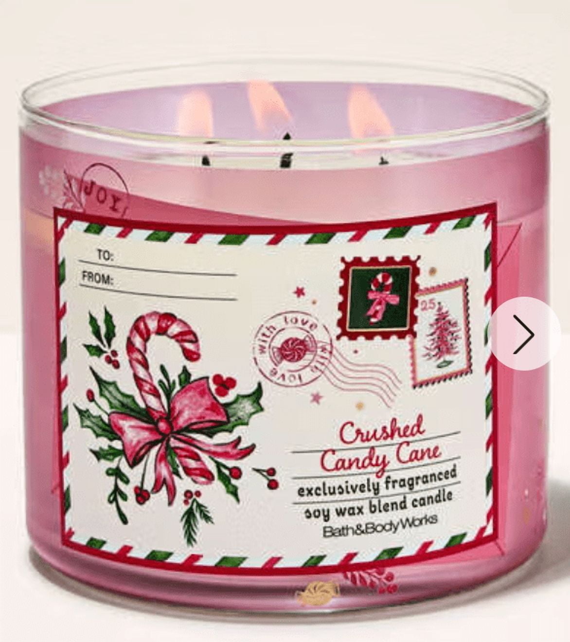 Bath & Body Works Crushed Candy Cane Scented 3 Wick Candle, Soy Wax ...