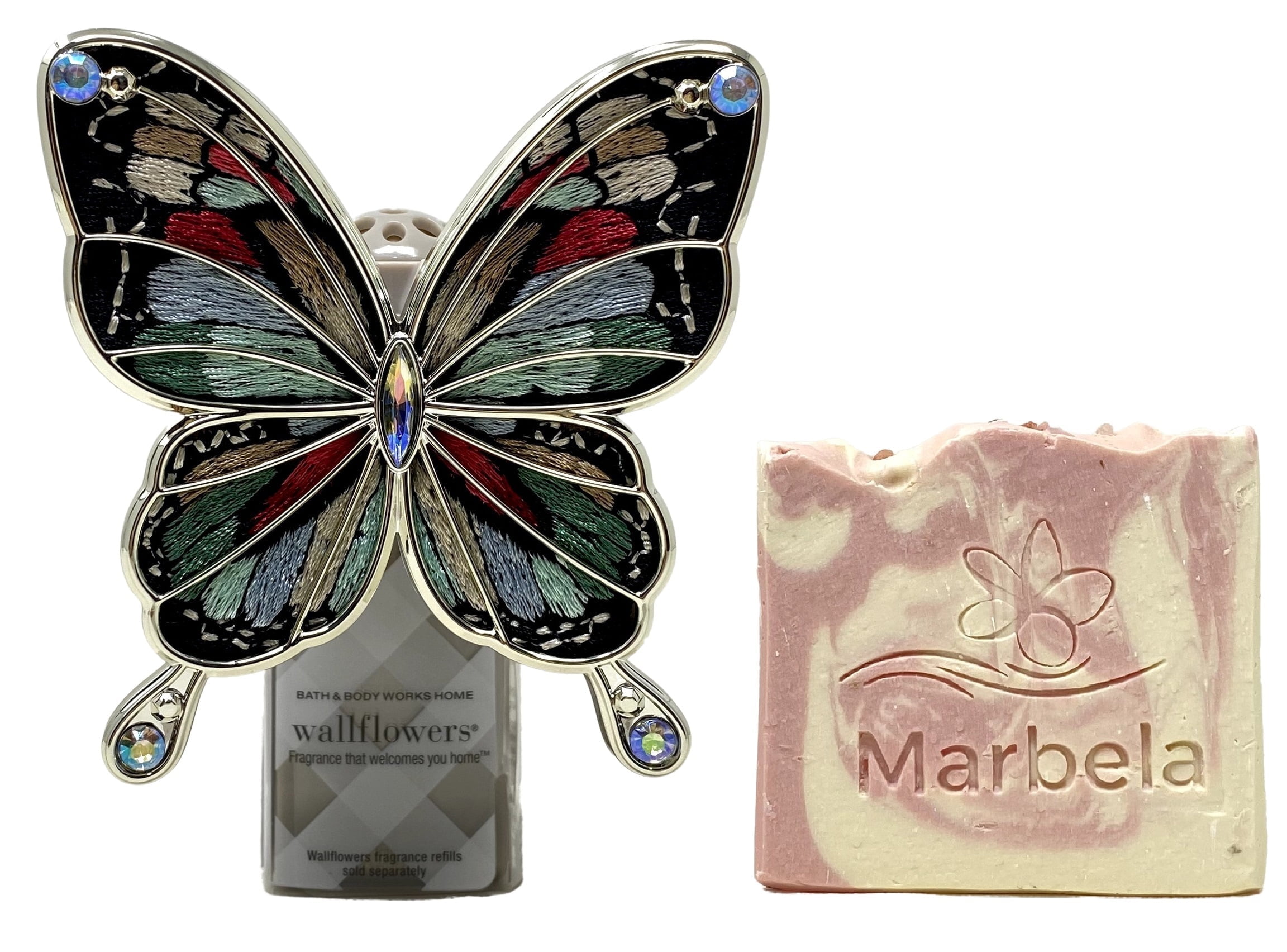 Bath & Body Works Embroidered Butterfly Wallflowers Fragrance Plug With ...