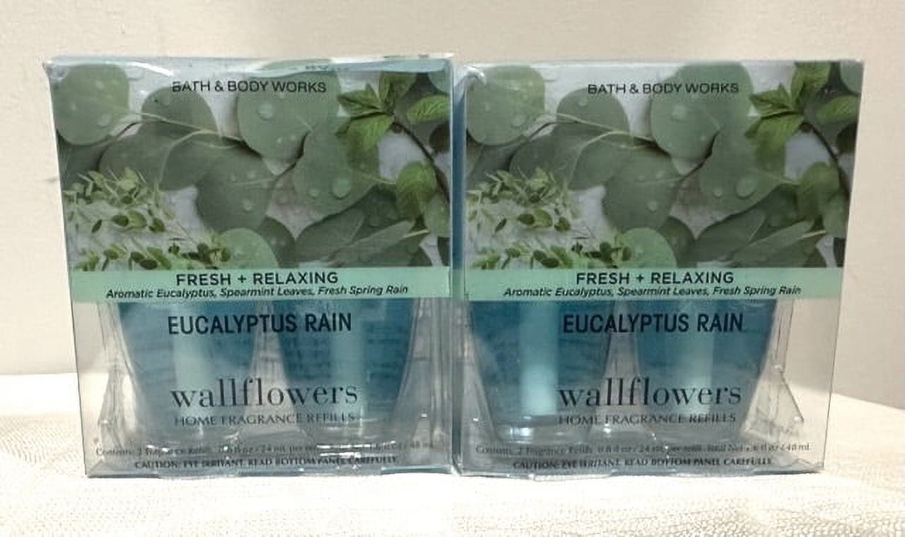 Bath & Body Works Eucalyptus Rain Wallflowers Home Fragrance Refills, 0.8 fl oz - 4 Pack ...