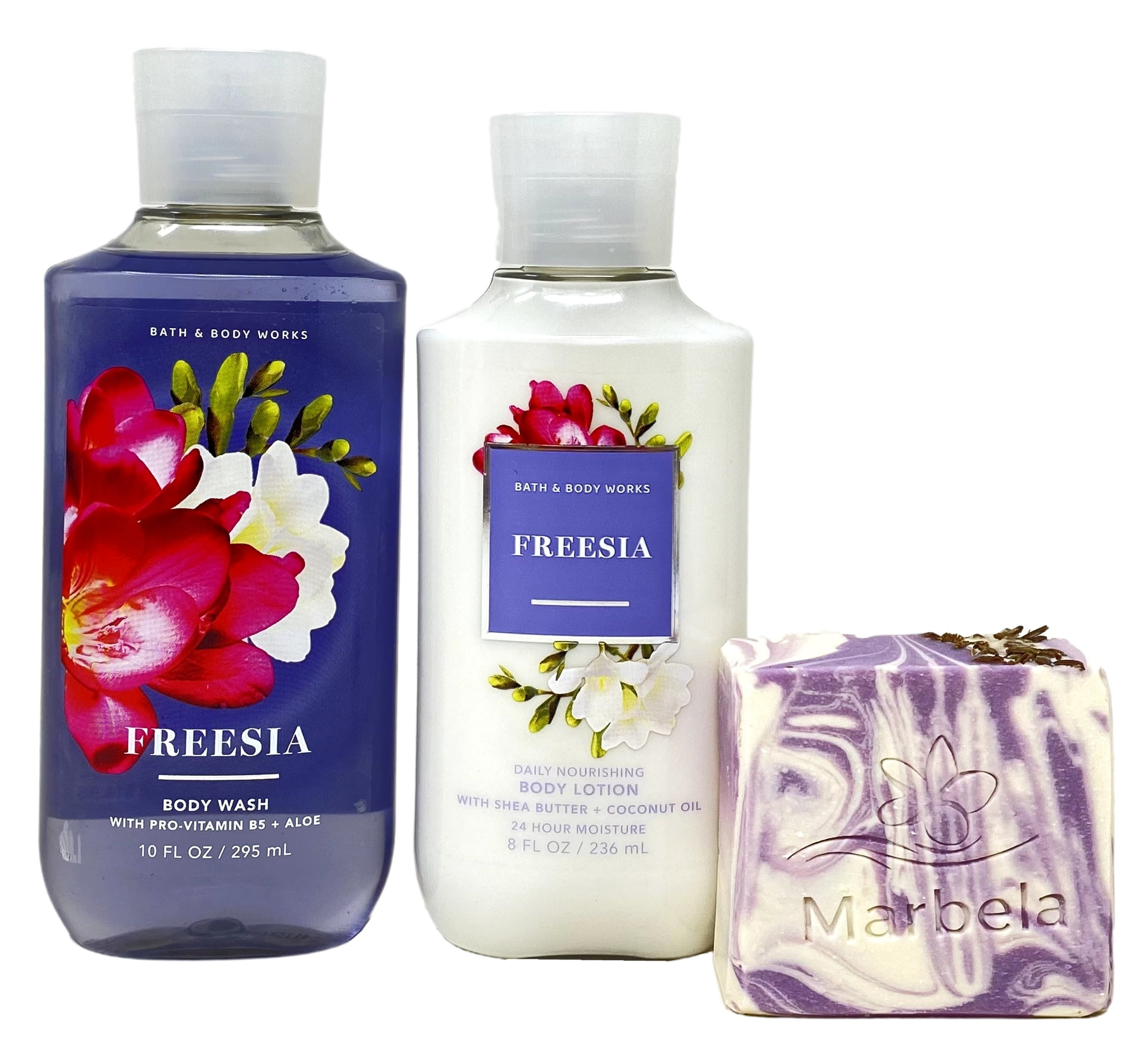 Bath & Body Works FREESIA 2 Piece Bundle with a Marbela Lavender Dream ...